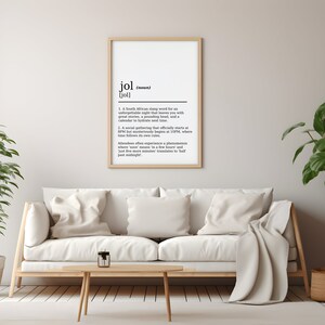 Jol Funny Dictionary Definition Wall Art South African Slang South ...
