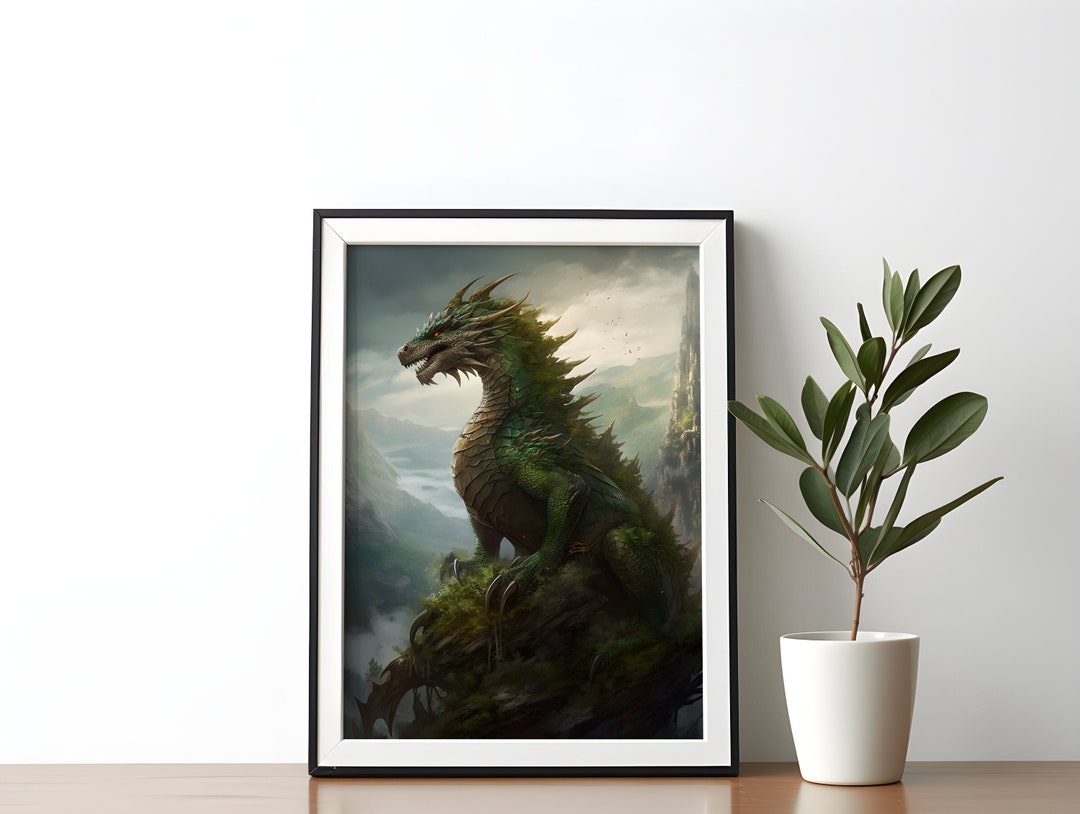 Magical Dragon Wall Art Fantasy Wall Decor Fantasy Poster Fantasy Wall ...