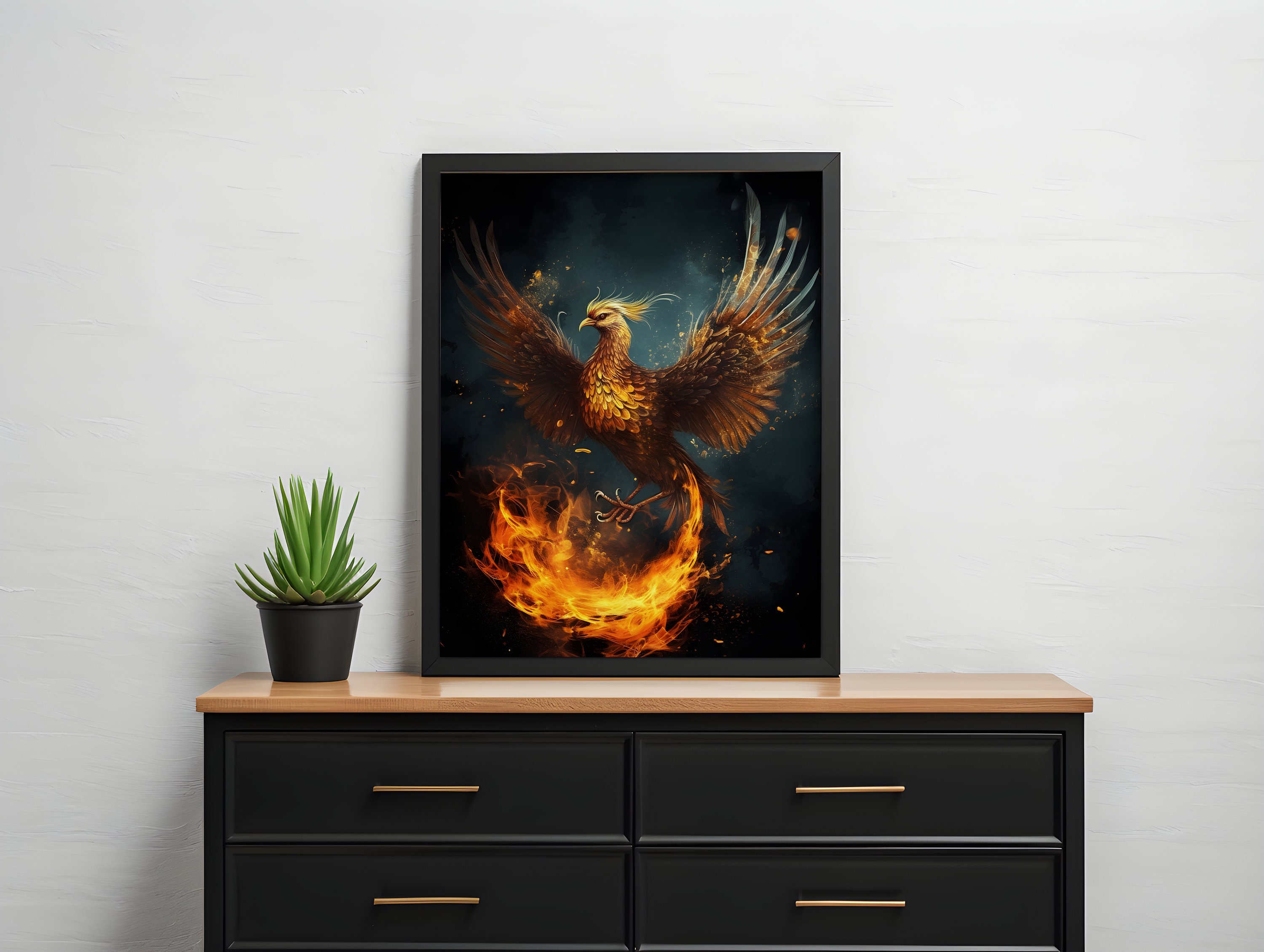Magical Phoenix Poster Phoenix Bird Art Print Fantasy Fire Bird Phoenix ...