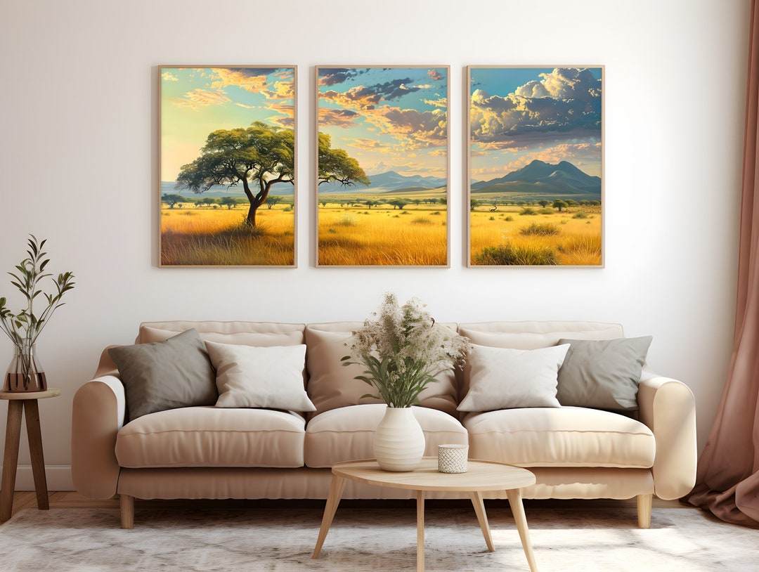 African Landscape Set of 3 South Africa Print African Wall Art Posters ...
