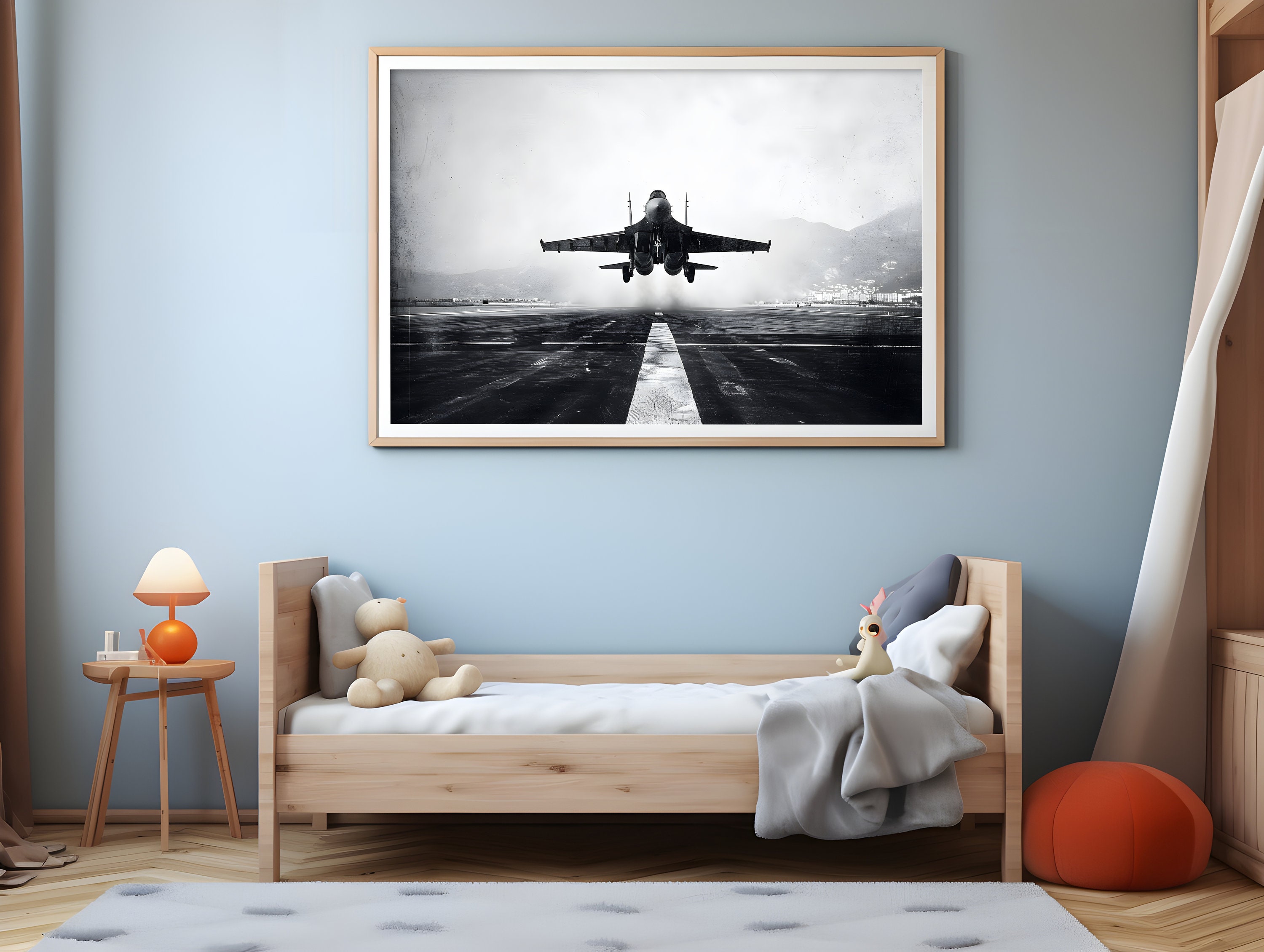 Vintage Black and White Jet Poster Airplane Wall Art Aviation Poster ...