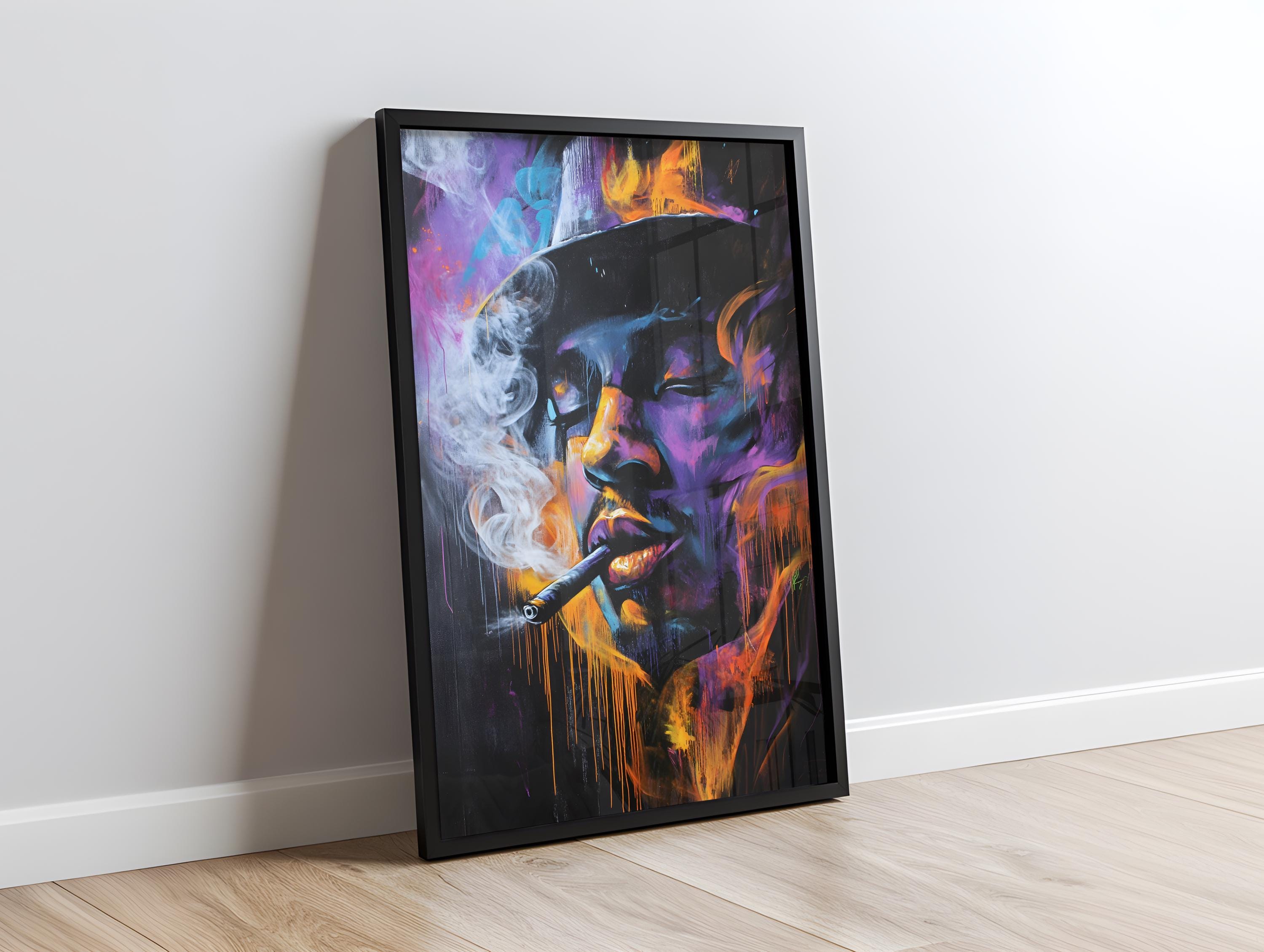 Graffiti Man Smoking Poster DIGITAL DOWNLOAD Printable Reggae Wall Art ...