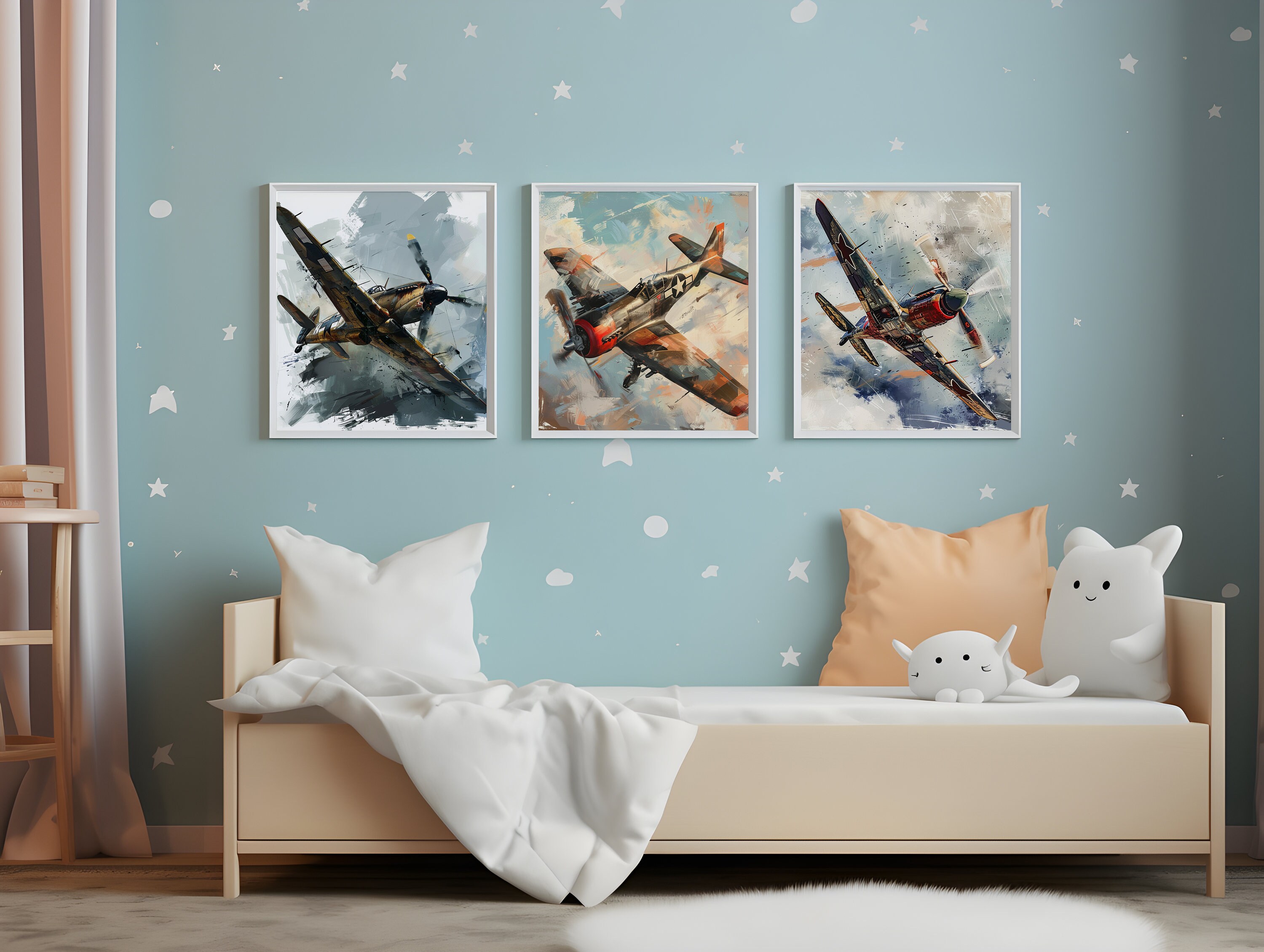 Set of 3 Aviation Posters Printable DIGITAL DOWNLOAD Airplane Wall Art ...