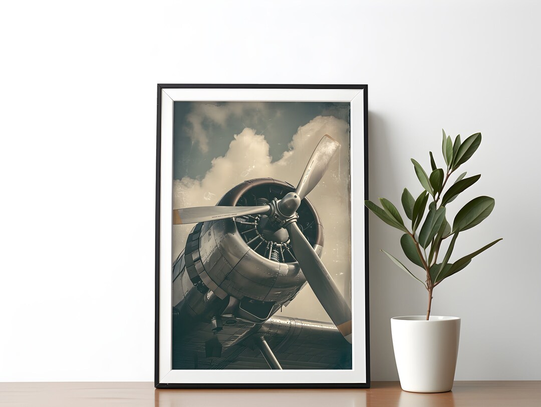 Vintage Airplane Print Aeroplane Poster Aviation Wall Art Plane Wall ...