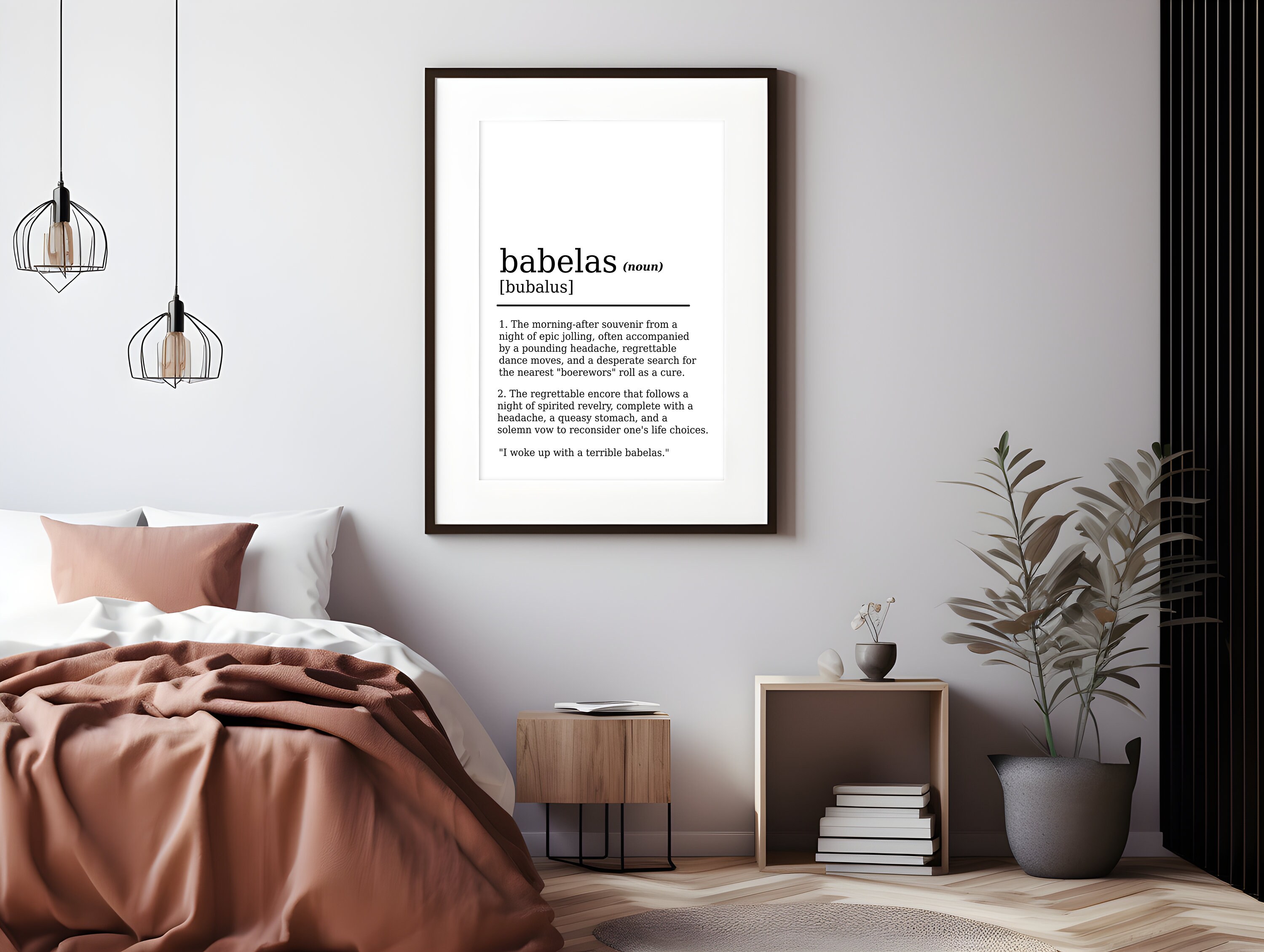 Funny Babelas Dictionary Definition Wall Art South African Slang Definition Wall Decor ...