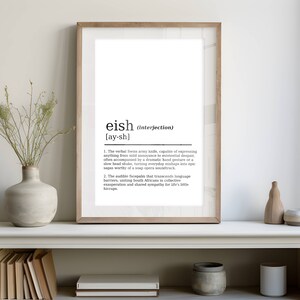 Funny Eish Definition South African Definition Wall Art South African ...