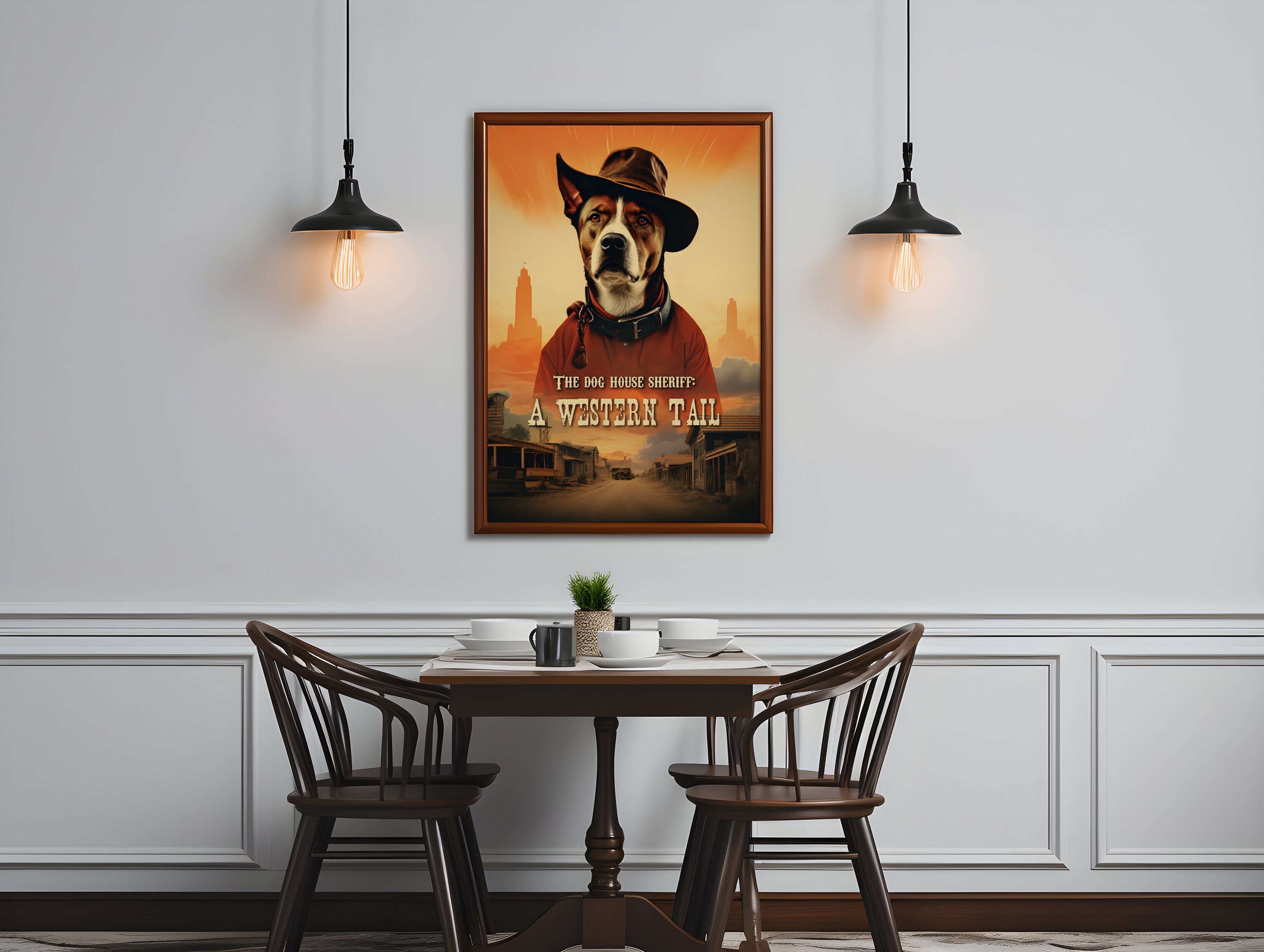 Funny 70s Style Western Dog Movie Poster Animal Wall Art - Etsy