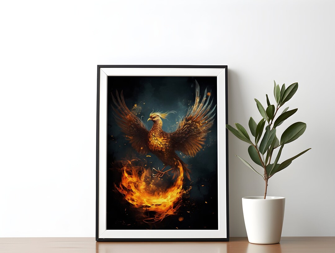 Magical Phoenix Poster Phoenix Bird Art Print Fantasy Fire Bird Phoenix ...