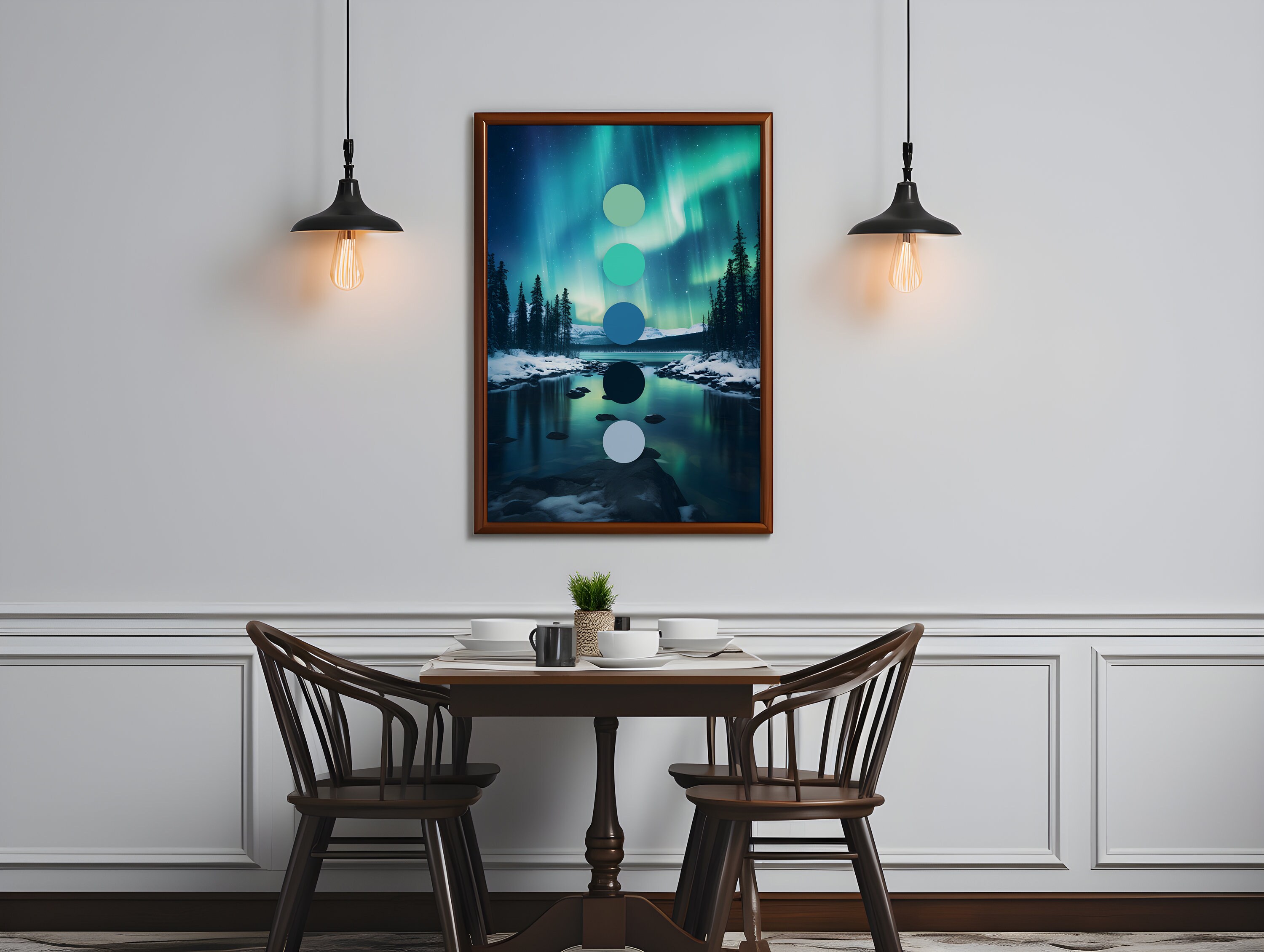 Northern Lights Color Palette Printable Wall Art Peaceful - Etsy