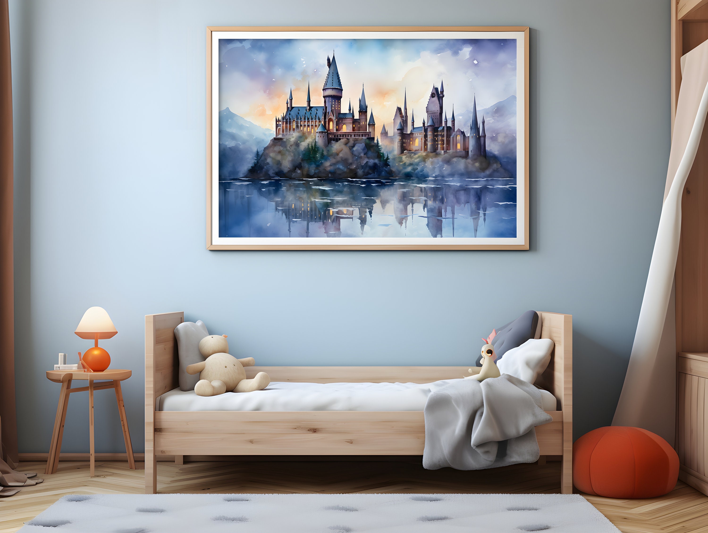 Wizarding Inspired Poster Watercolor Wizard School Wall Art Wizarding ...