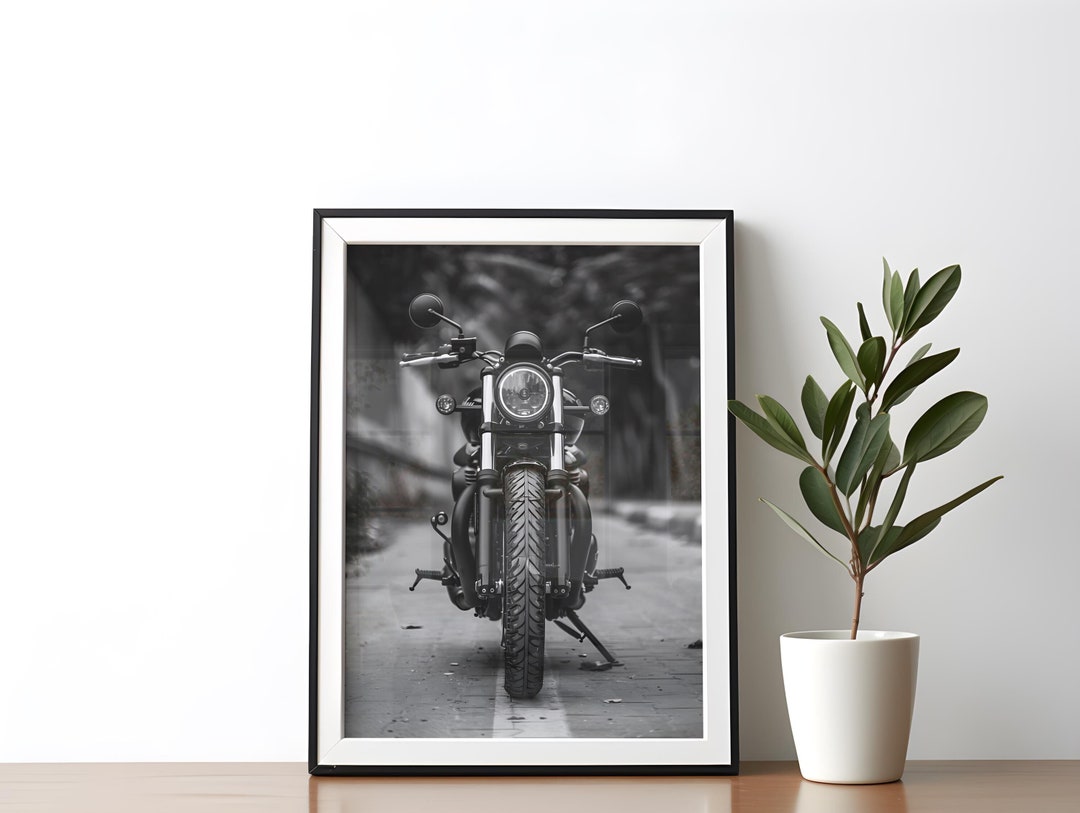 Black and White Motorbike Wall Art Motorbike Print Printable DIGITAL ...