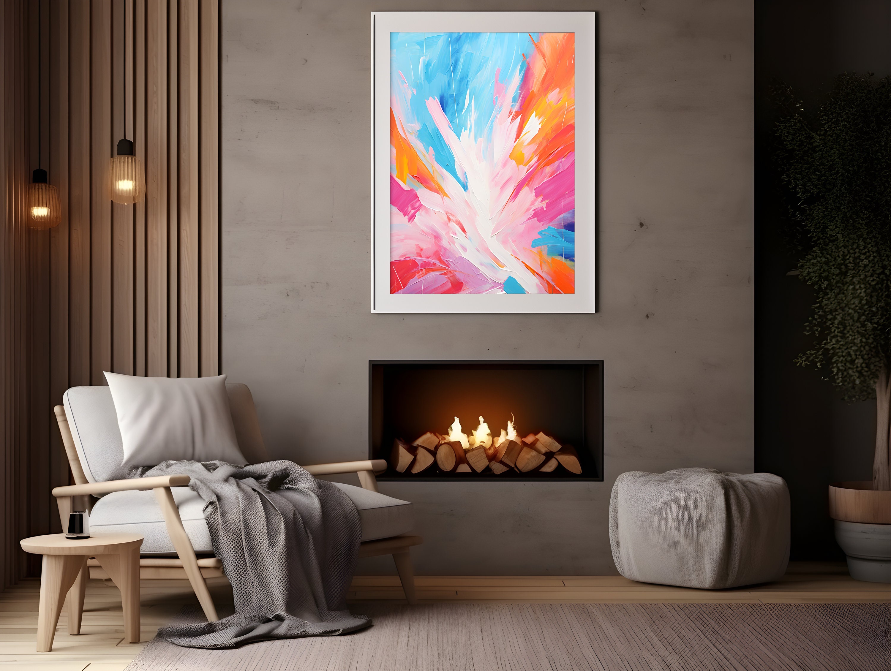 Set of 3 Colorful Abstract Art Prints Abstract Wall Art Printable Wall ...