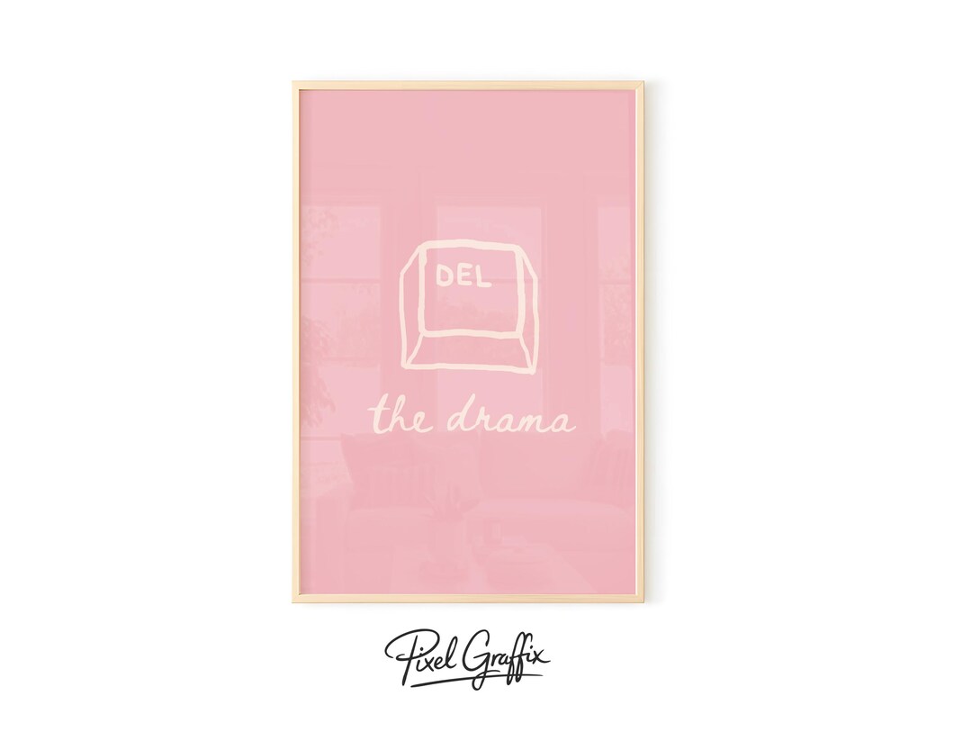 Funny Pink Quote Poster DIGITAL DOWNLOAD Computer Style Wall Art Quirky ...