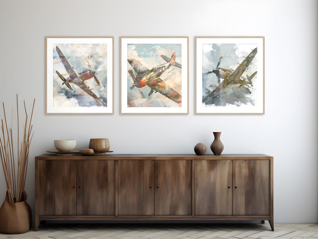 Set of 3 Aviation Posters Printable DIGITAL DOWNLOAD Airplane Wall Art ...