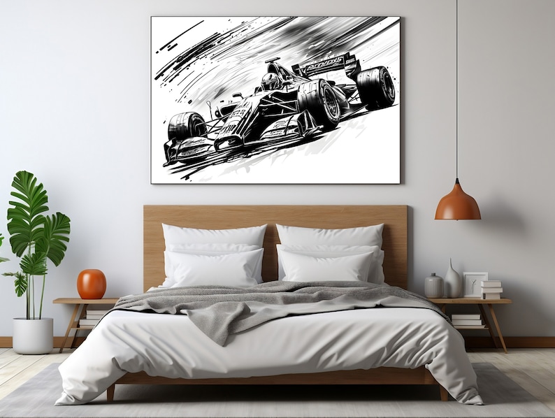 Black and White Formula 1 Wall Art F1 Poster Formula One Print Wall Art ...