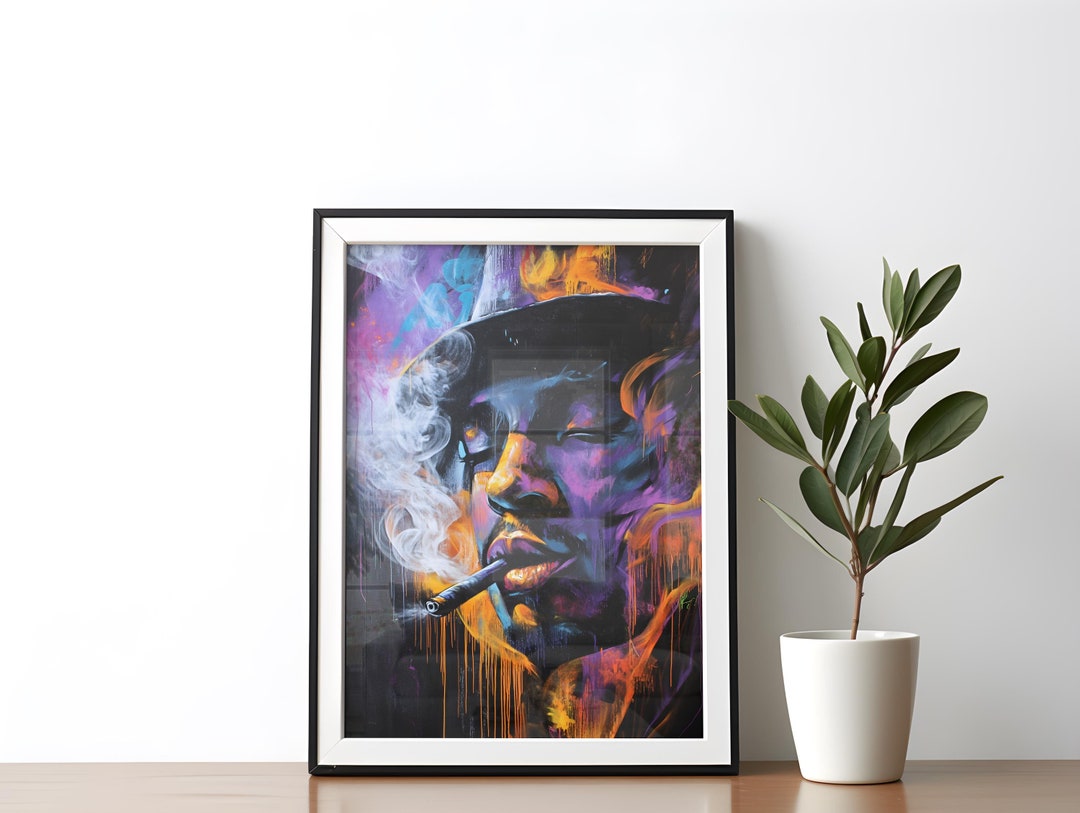 Graffiti Man Smoking Poster DIGITAL DOWNLOAD Printable Reggae Wall Art ...