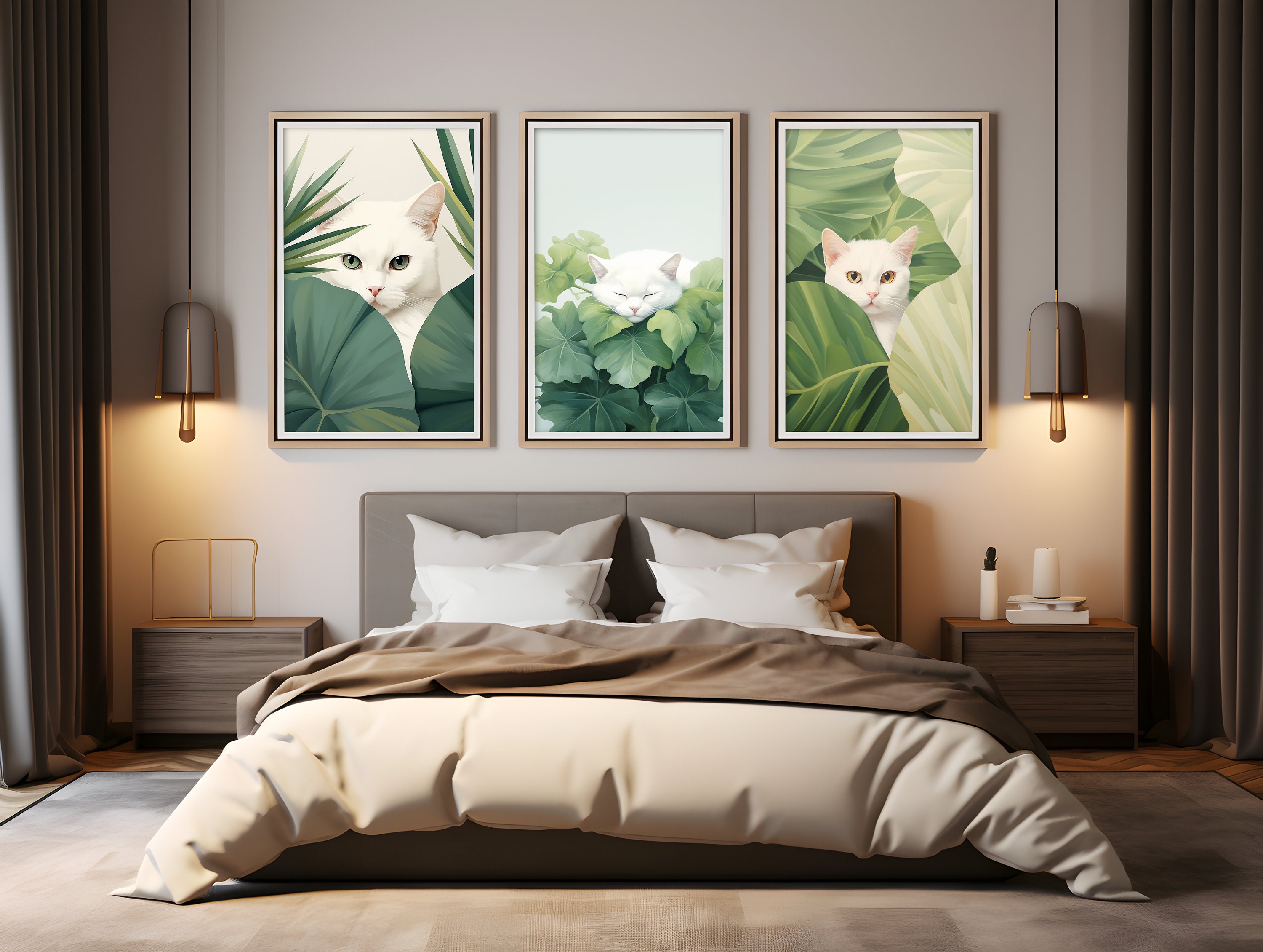 Contemporary Cat Art Print Cat Wall Art Cat Poster Pet Art - Etsy