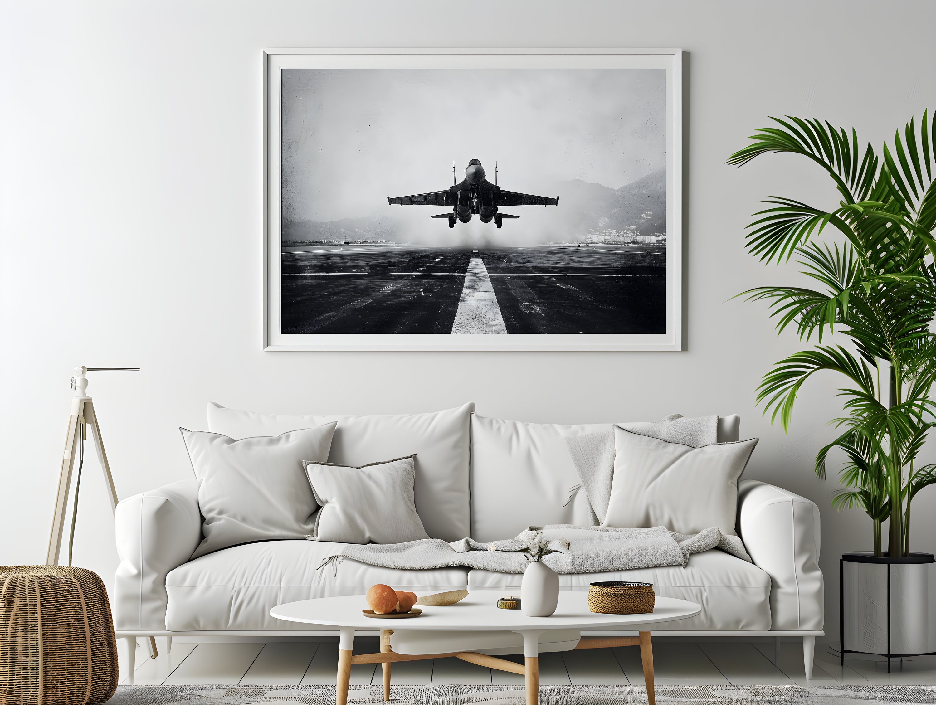 Vintage Black and White Jet Poster Airplane Wall Art Aviation Poster ...