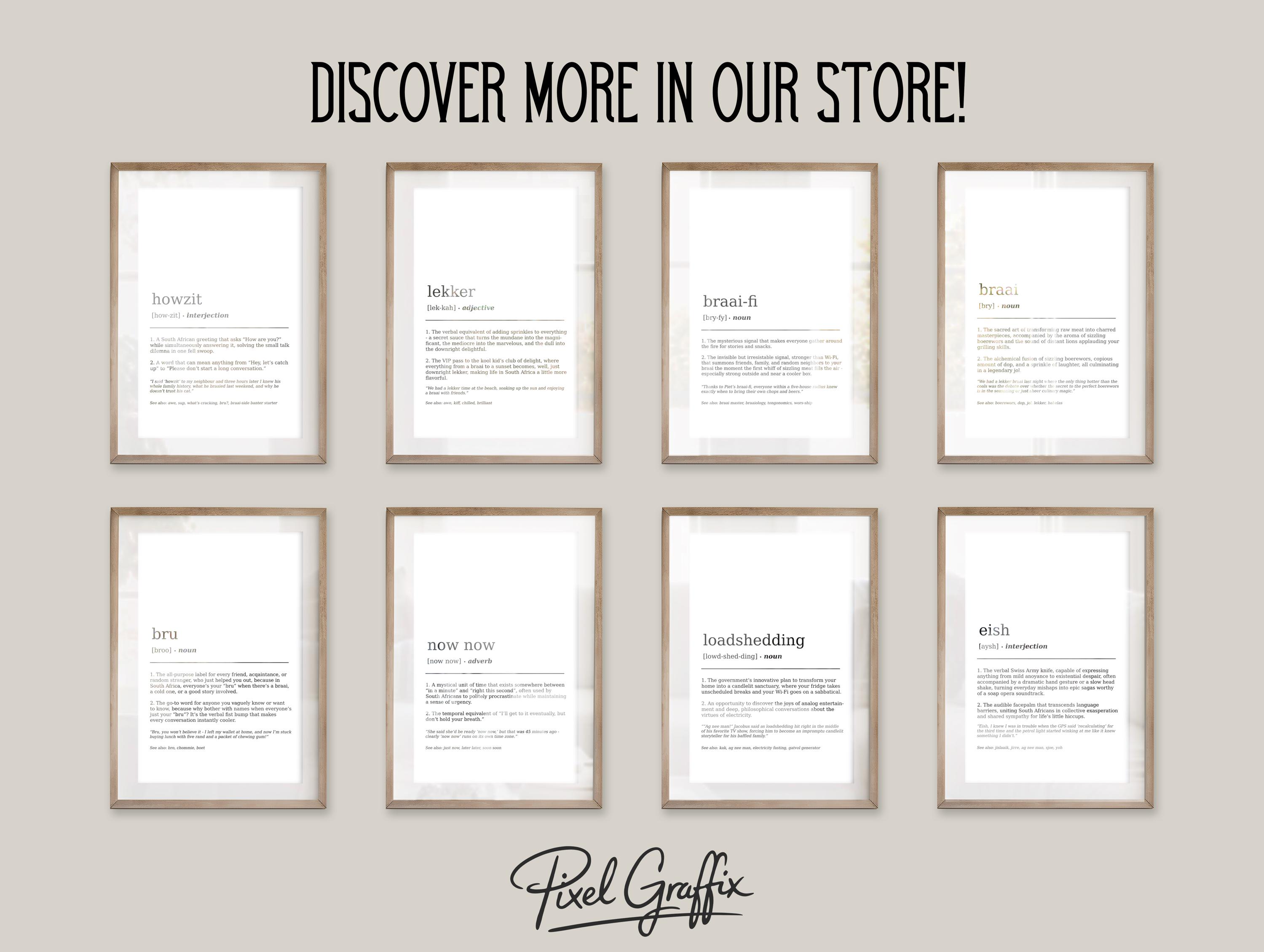 Bru Definition Print Funny South African Slang Wall Art DIGITAL ...