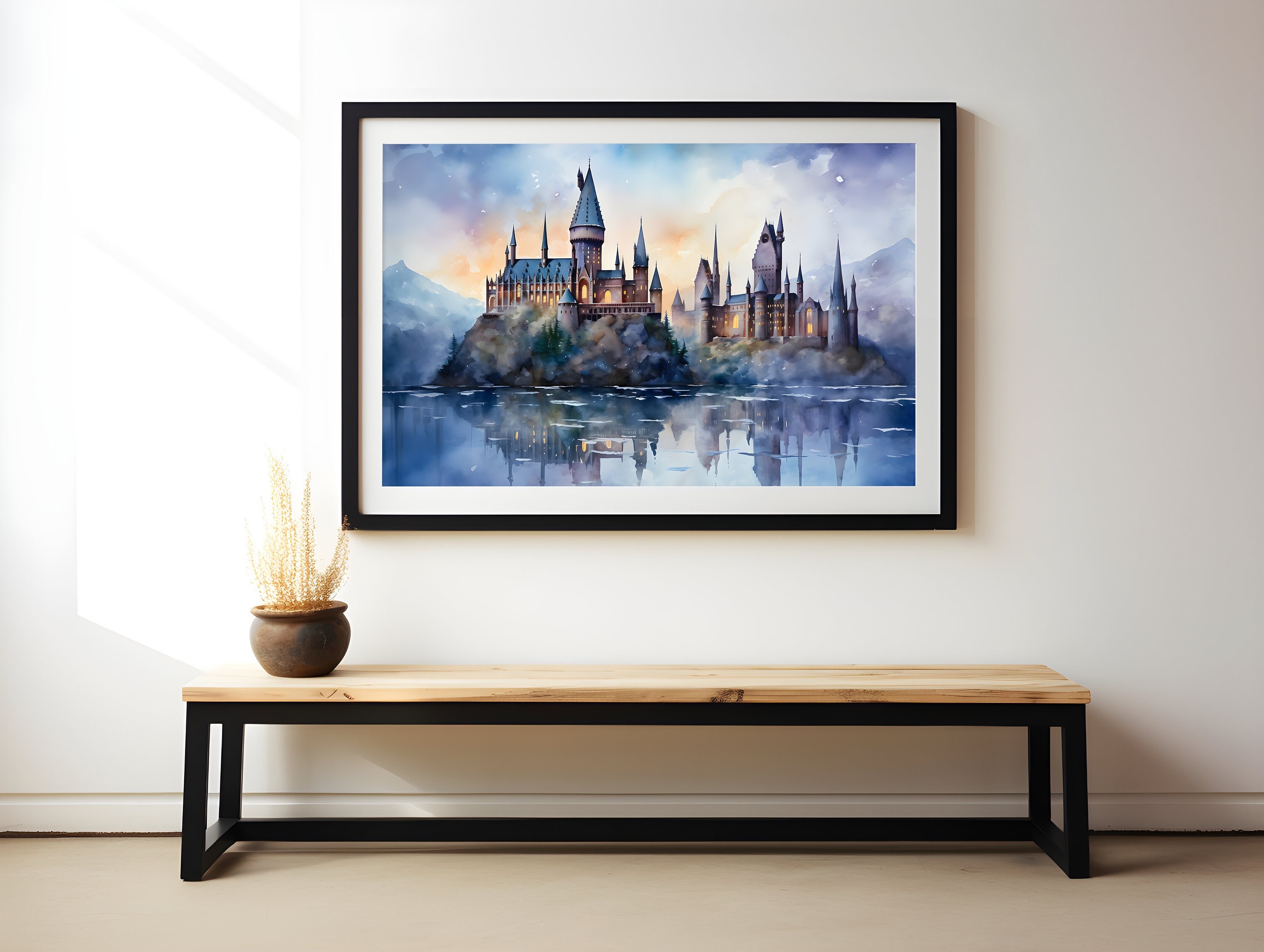Wizarding Inspired Poster Watercolor Wizard School Wall Art Wizarding ...
