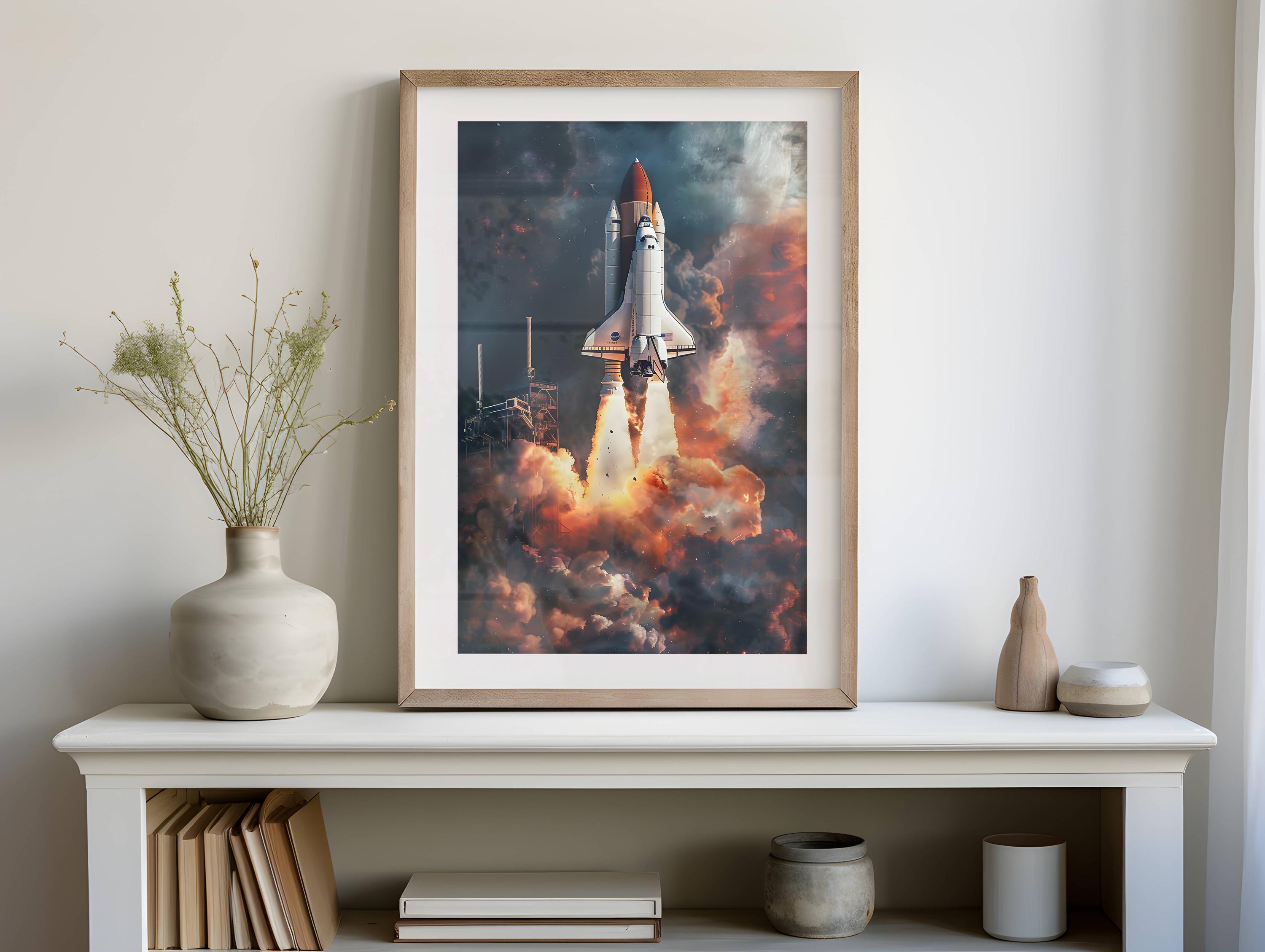 Rocket Launch Poster DIGITAL DOWNLOAD Space Shuttle Launch Printable ...