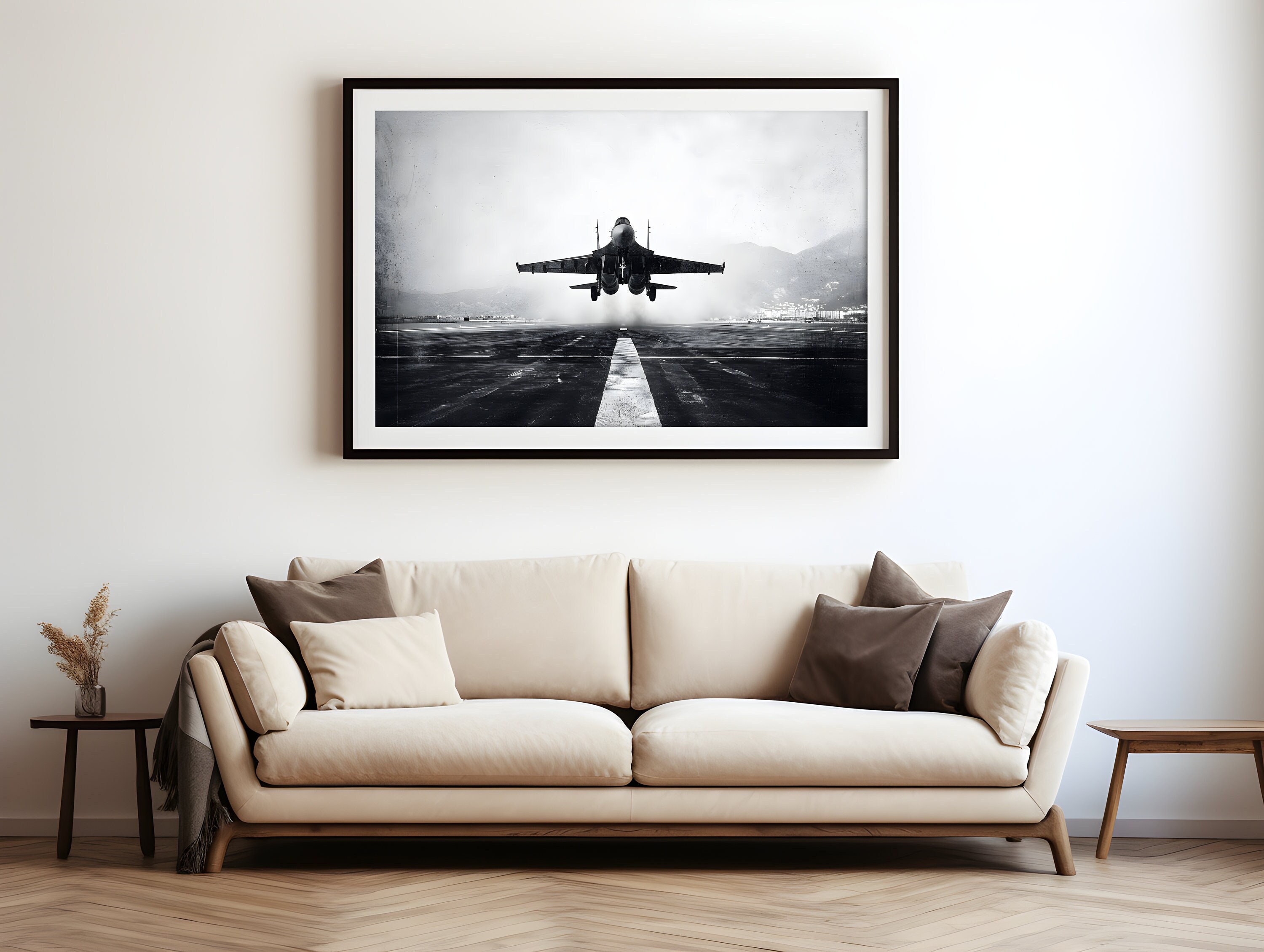 Vintage Black and White Jet Poster Airplane Wall Art Aviation Poster ...
