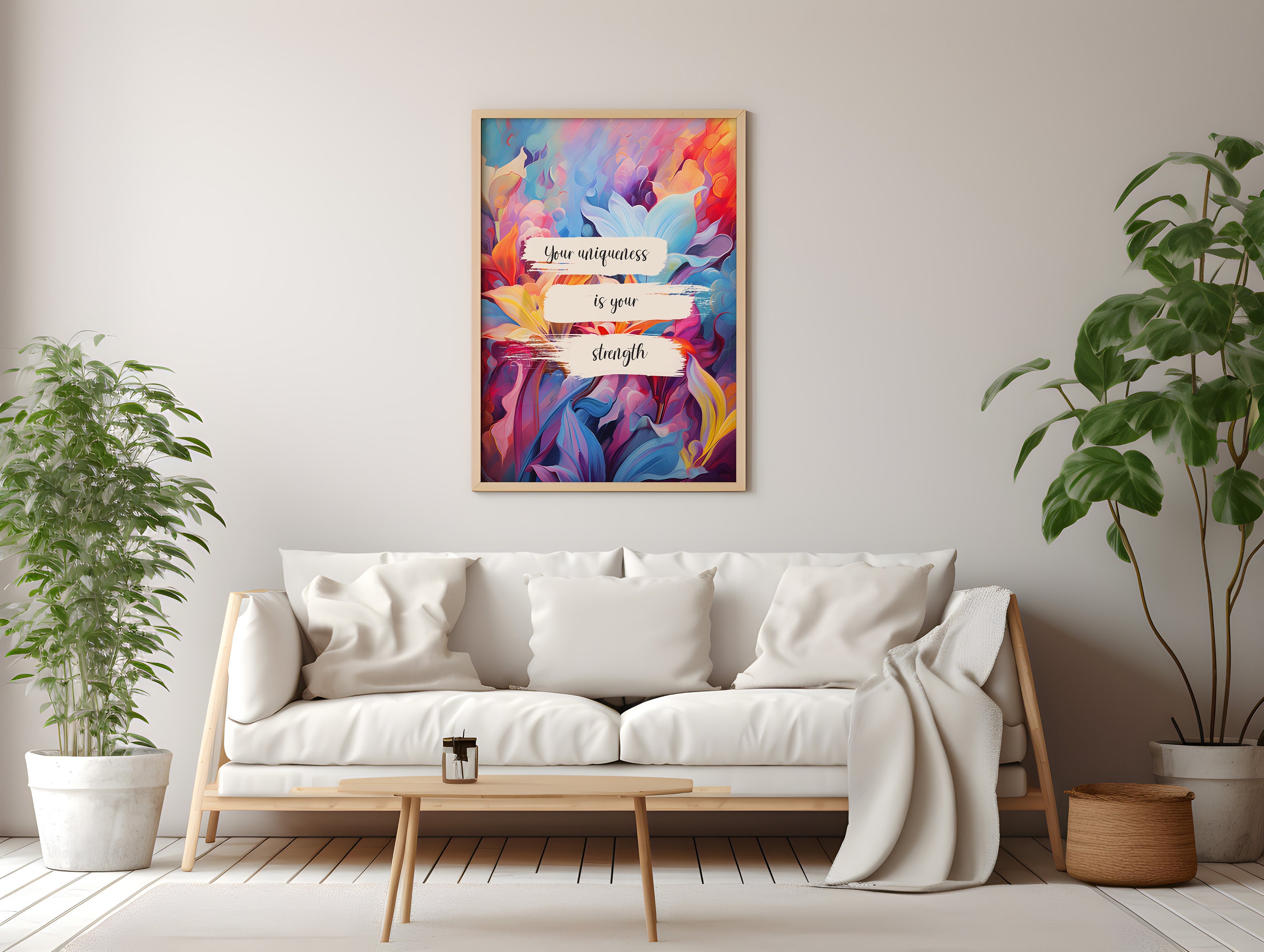 Abstract Motivational Wall Art Colorful Floral Wall Decor Motivational ...