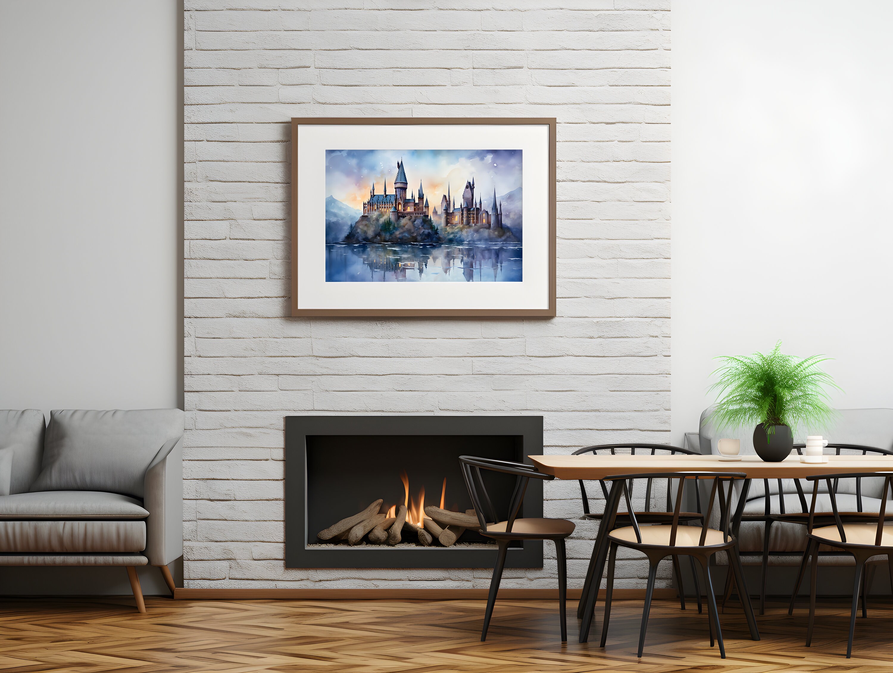 Wizarding Inspired Poster Watercolor Wizard School Wall Art Wizarding ...