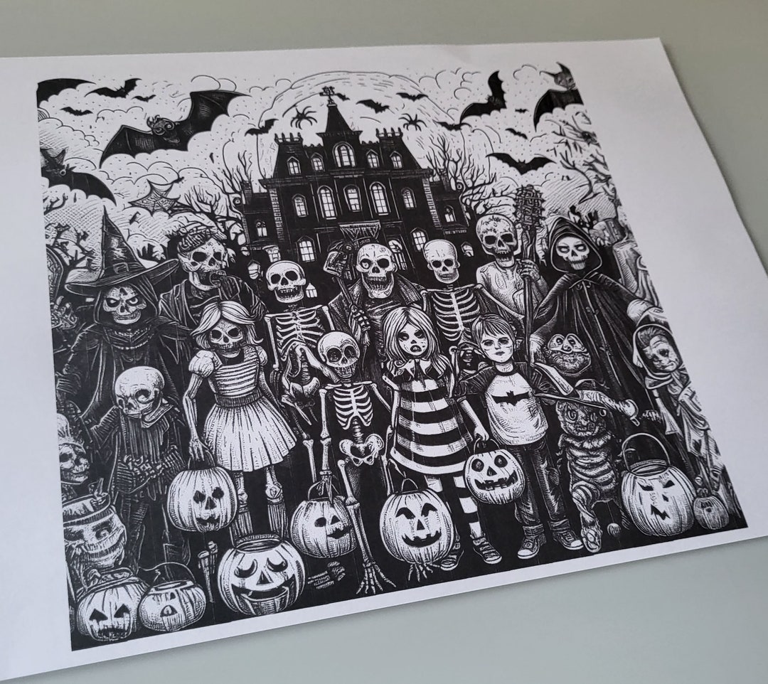 Trick or Treat Colouring Page - Etsy