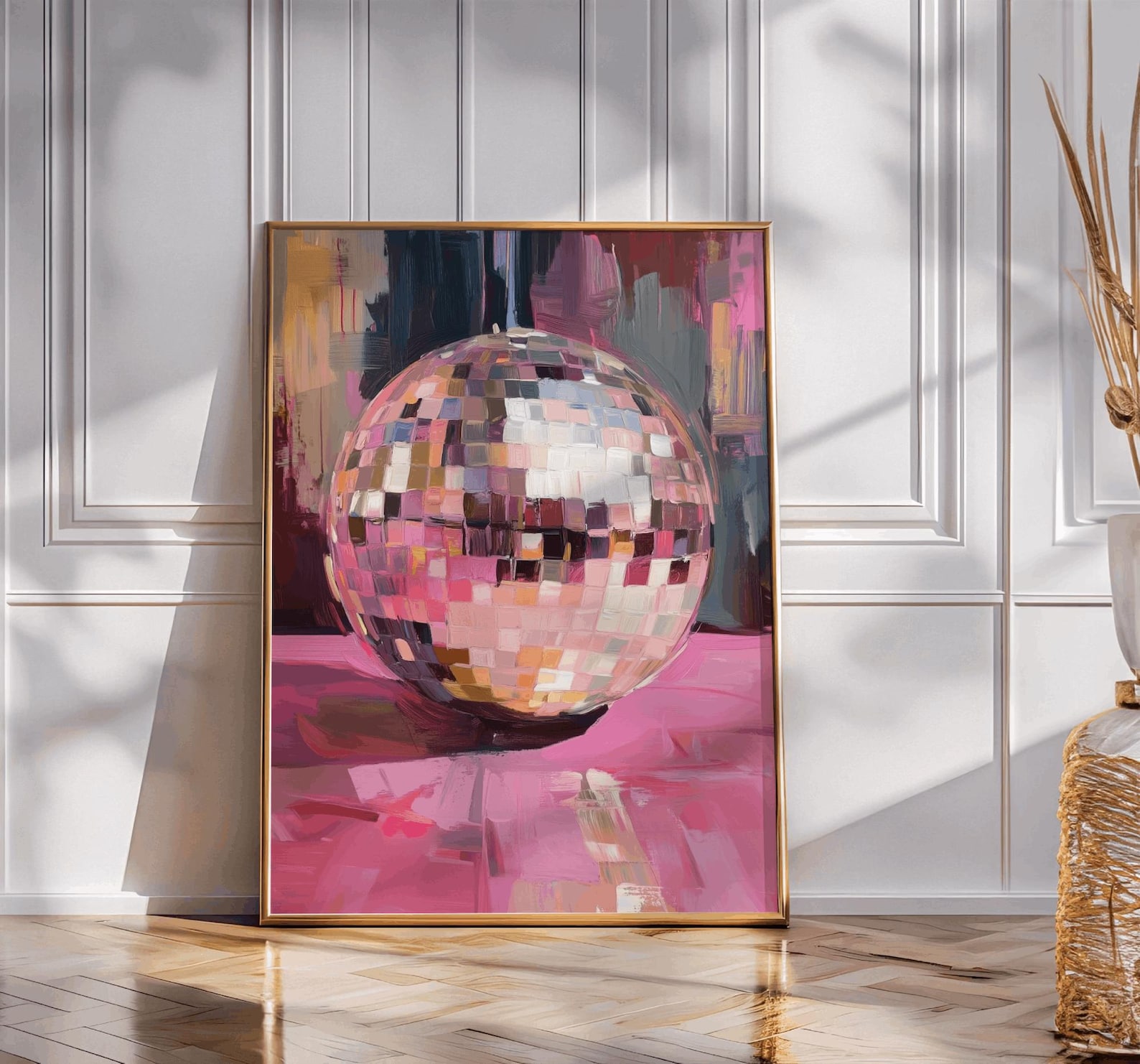 Disco Ball Oil Painting Print: Retro Party Poster - Etsy