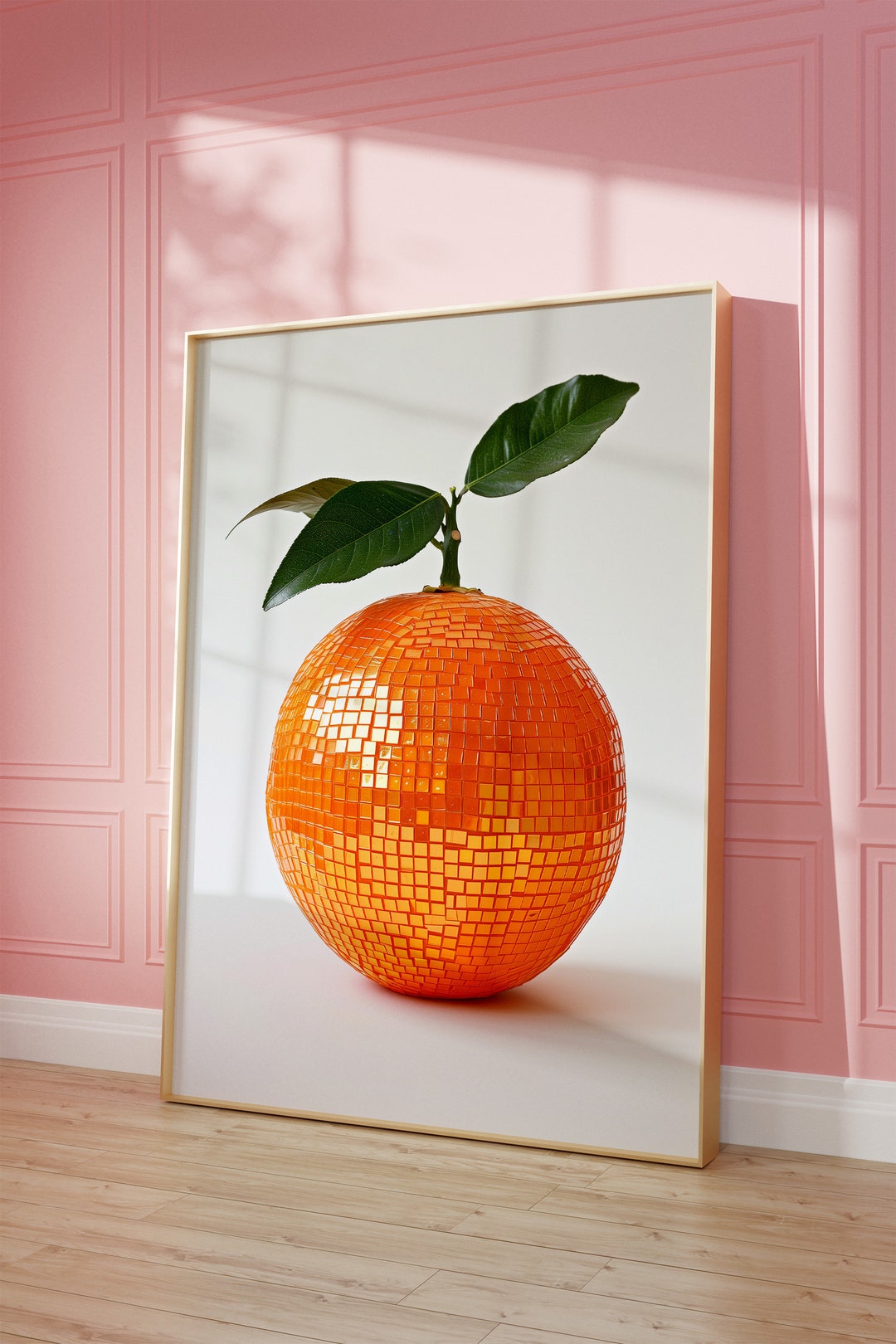 Citrus Disco Orange Ball Poster, Kitchen Decor, Kitchen Print, Disco ...