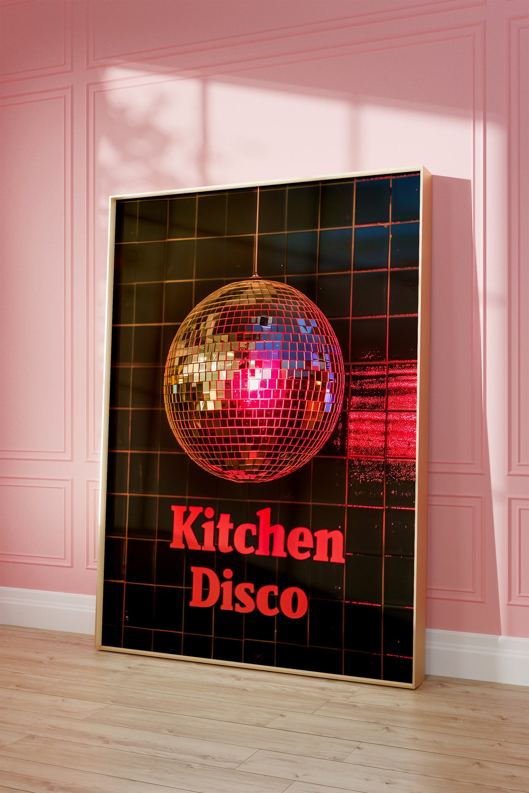 Printable Kitchen Disco Poster - A3, 300dpi Digital Dance Theme ...