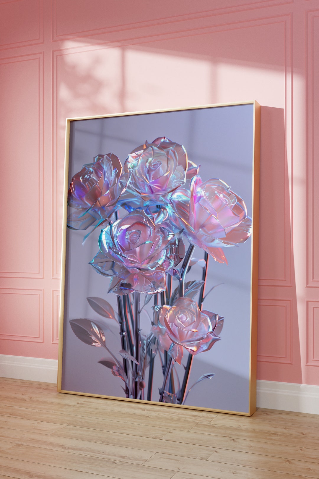 Iridescent Roses Art Print: E-girl Floral Wall Decor - Etsy