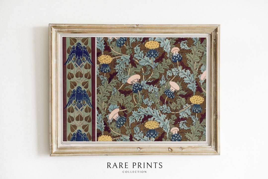 Vintage Printable Art Botanical Art Autumn Pattern Floral Wall Art ...