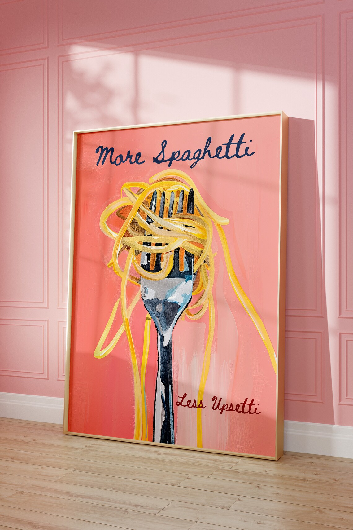 More Spaghetti Less Upsetti Poster, Kitchen Decor, Dopamine Decor ...