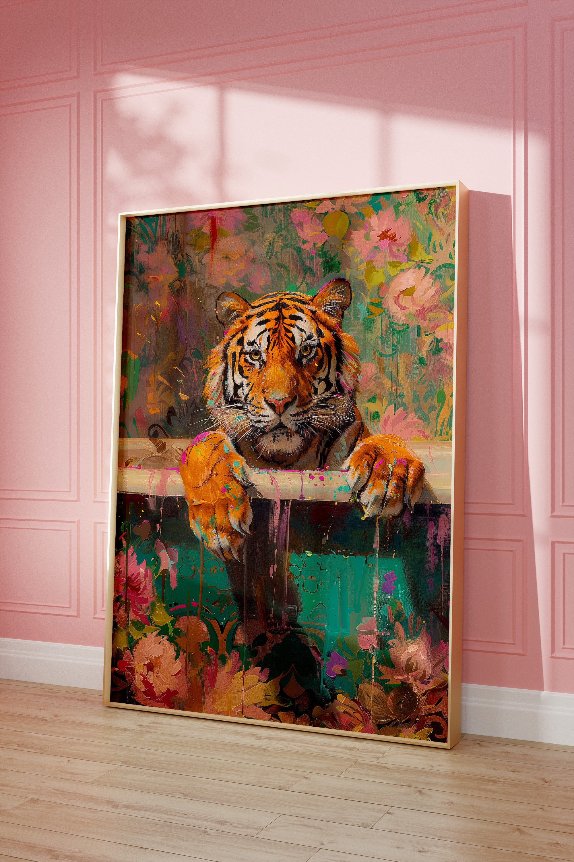 DIGITAL PRINT: Tiger Bath Time Poster II Jungle Decor, Art Print ...