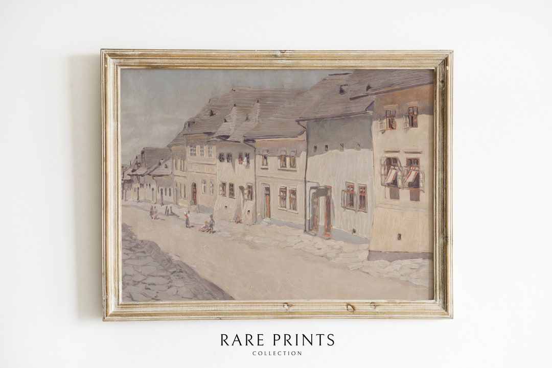 Summer Street Vintage Printable Art Cottagecore Architecture Cityscape ...