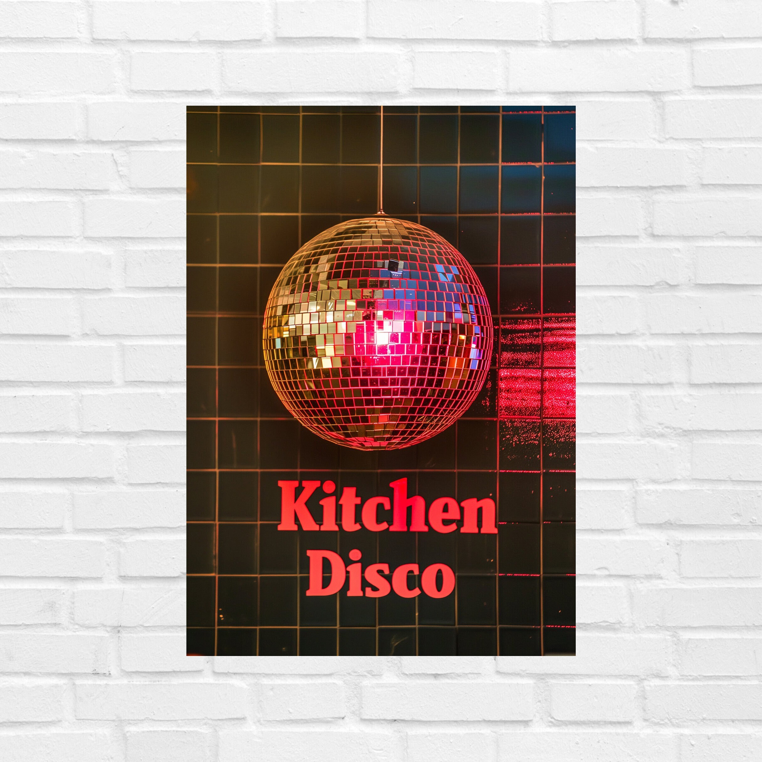 Printable Kitchen Disco Poster A3, 300dpi Digital Dance Theme, Kitchen ...
