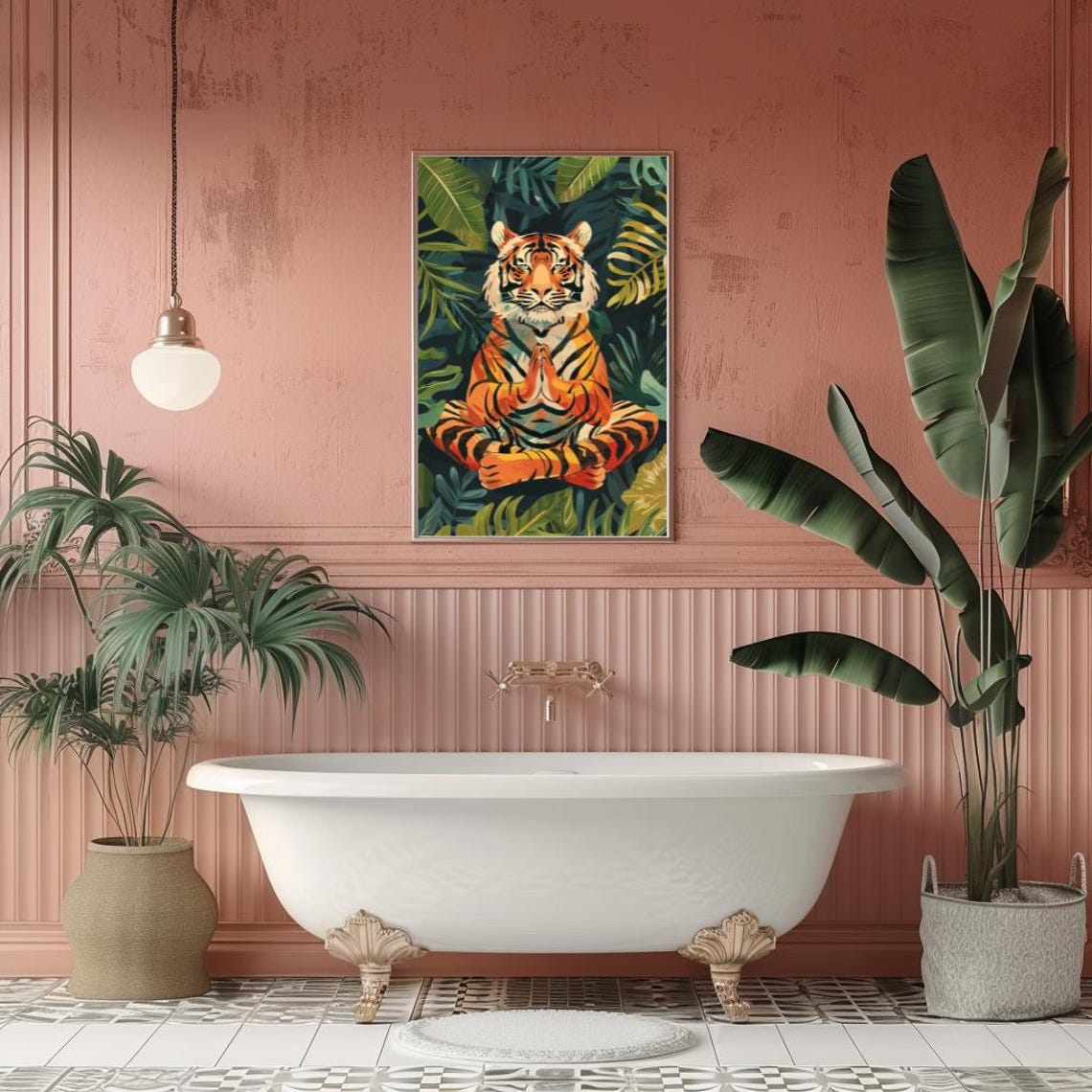 Zen Tiger Yoga Art Print: Jungle Meditation Poster - Etsy