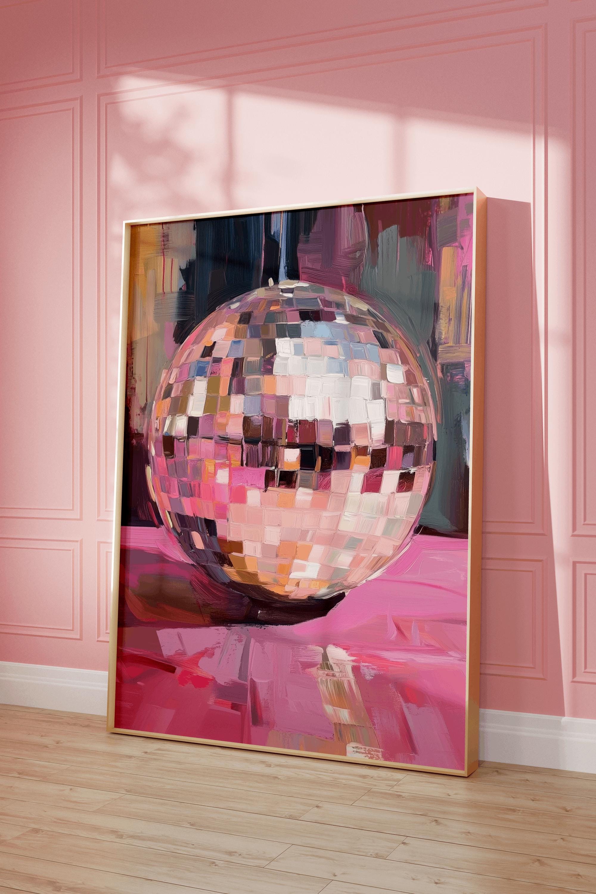 Disco Mirror Ball Poster, Disco Ball, Retro, Funky, Vintage, Dopamine ...