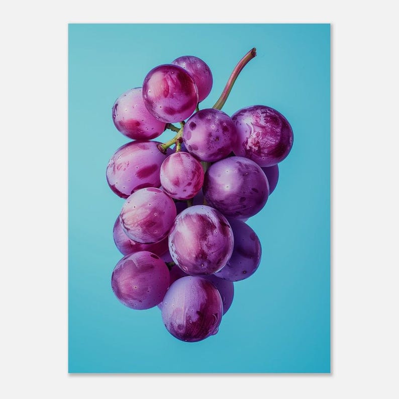 Grapes Poster, Pop-art House Kitchen Art Print, Summer Dining Room ...