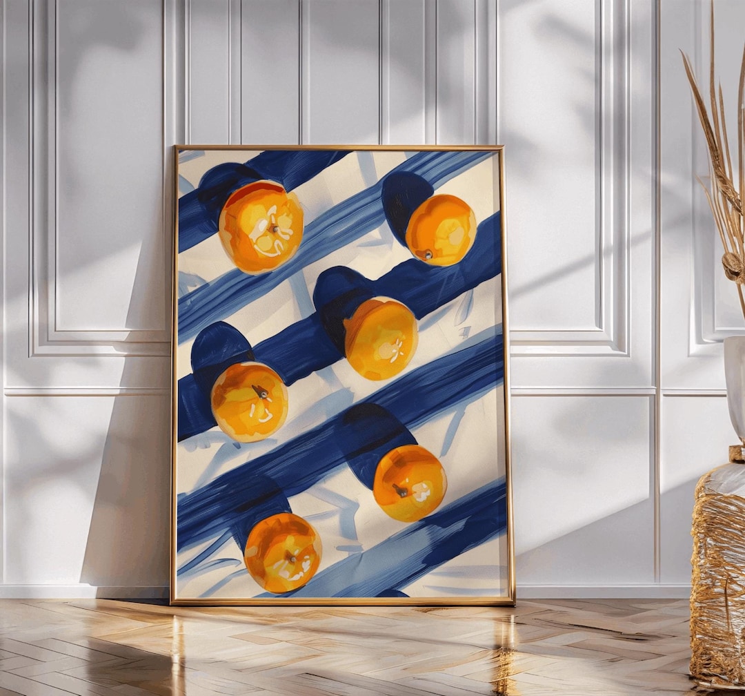 Summer Tangerines Kitchen Print: Retro Italian Food Poster, Dining ...