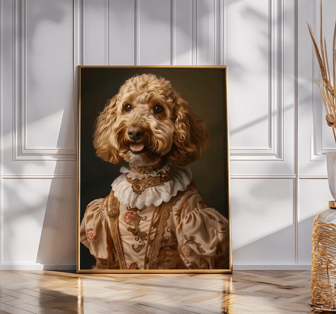 Renaissance Goldendoodle Art Print: Royal Pet Portrait (digital ...