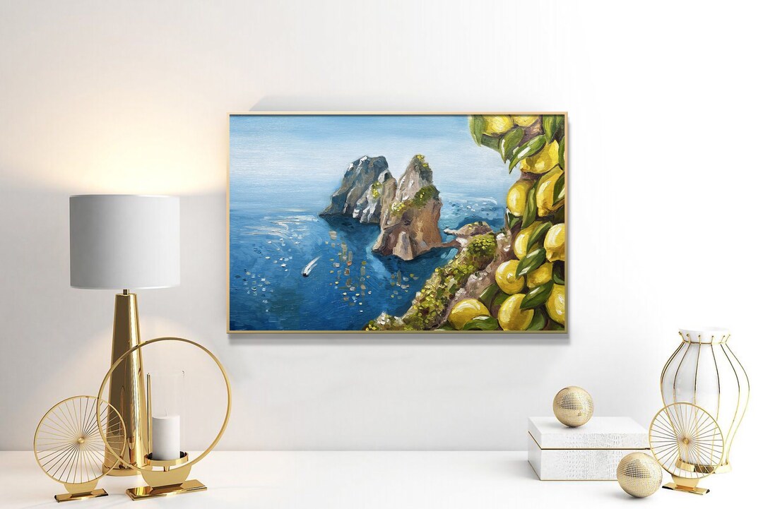 Faraglioni Capri Painting Capri Island Painting Italian Landscape ...