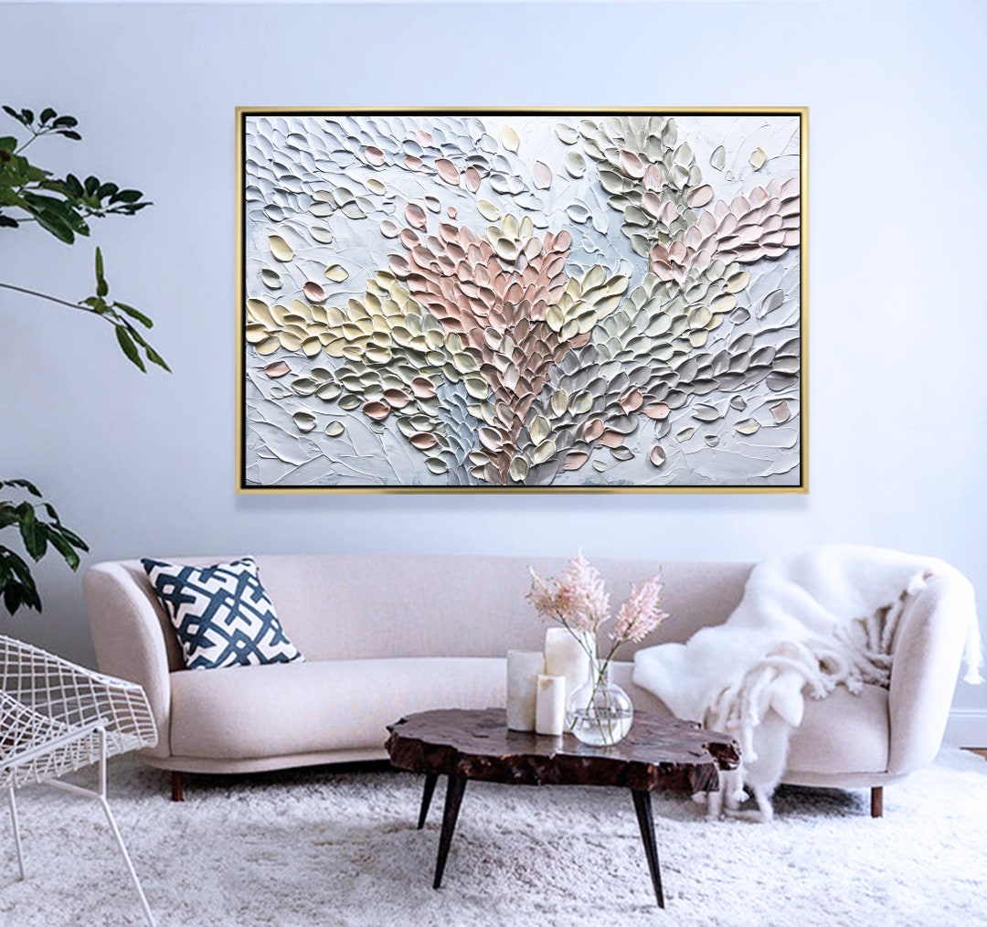 Light Abstract Pastel Colored Flowers Artwork Floral Painting Simple ...
