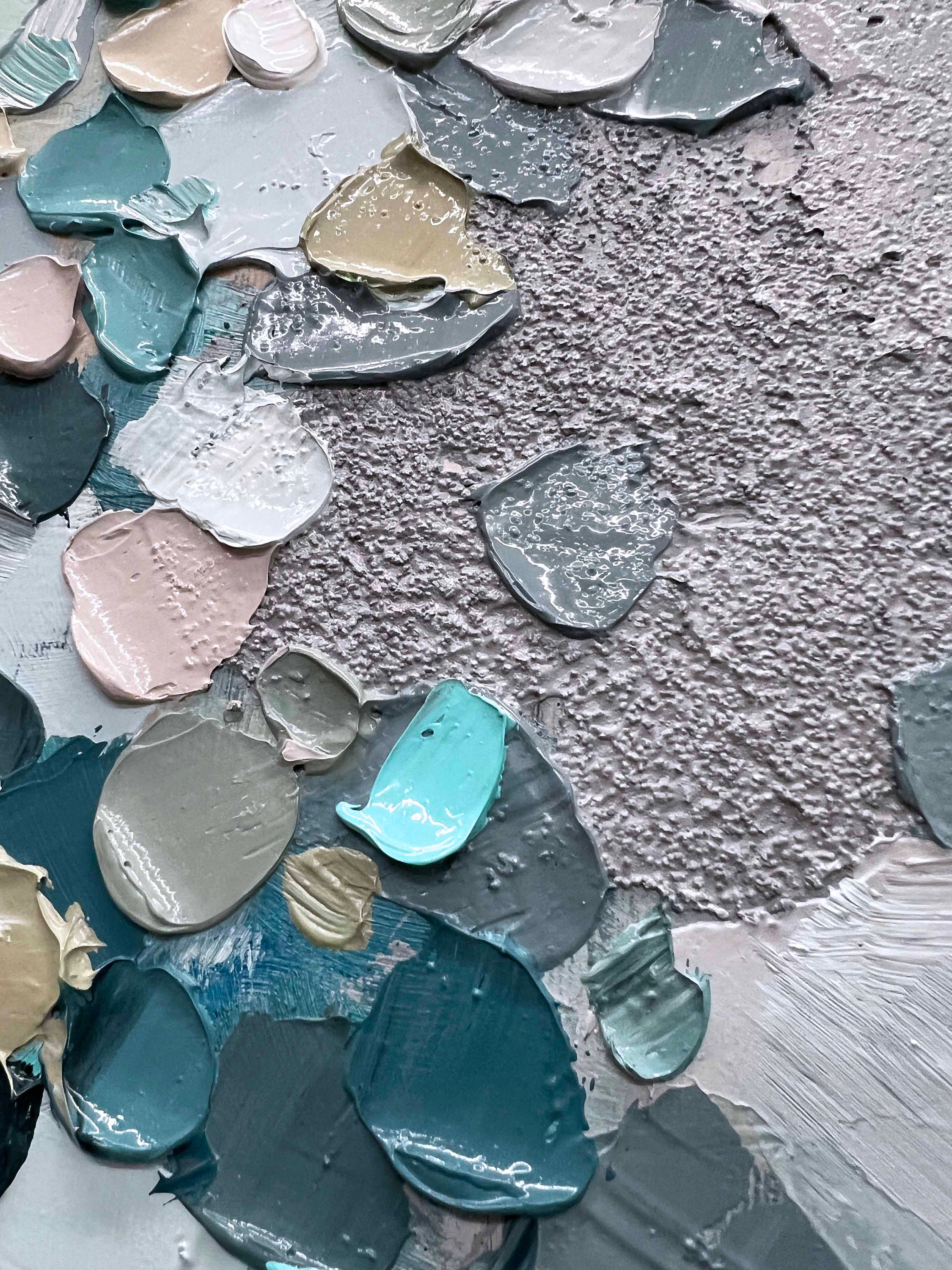 Gray and Blue Wall Art Gray 3D Large Abstract Oil Painting on - Etsy UK