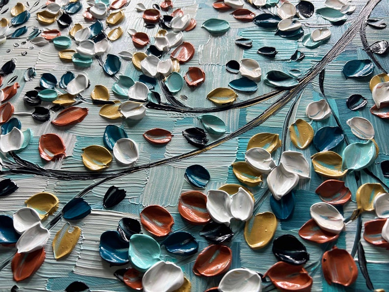 Blooming Fall Tree Acrylic Painting on Canvas Abstract Tree - Etsy