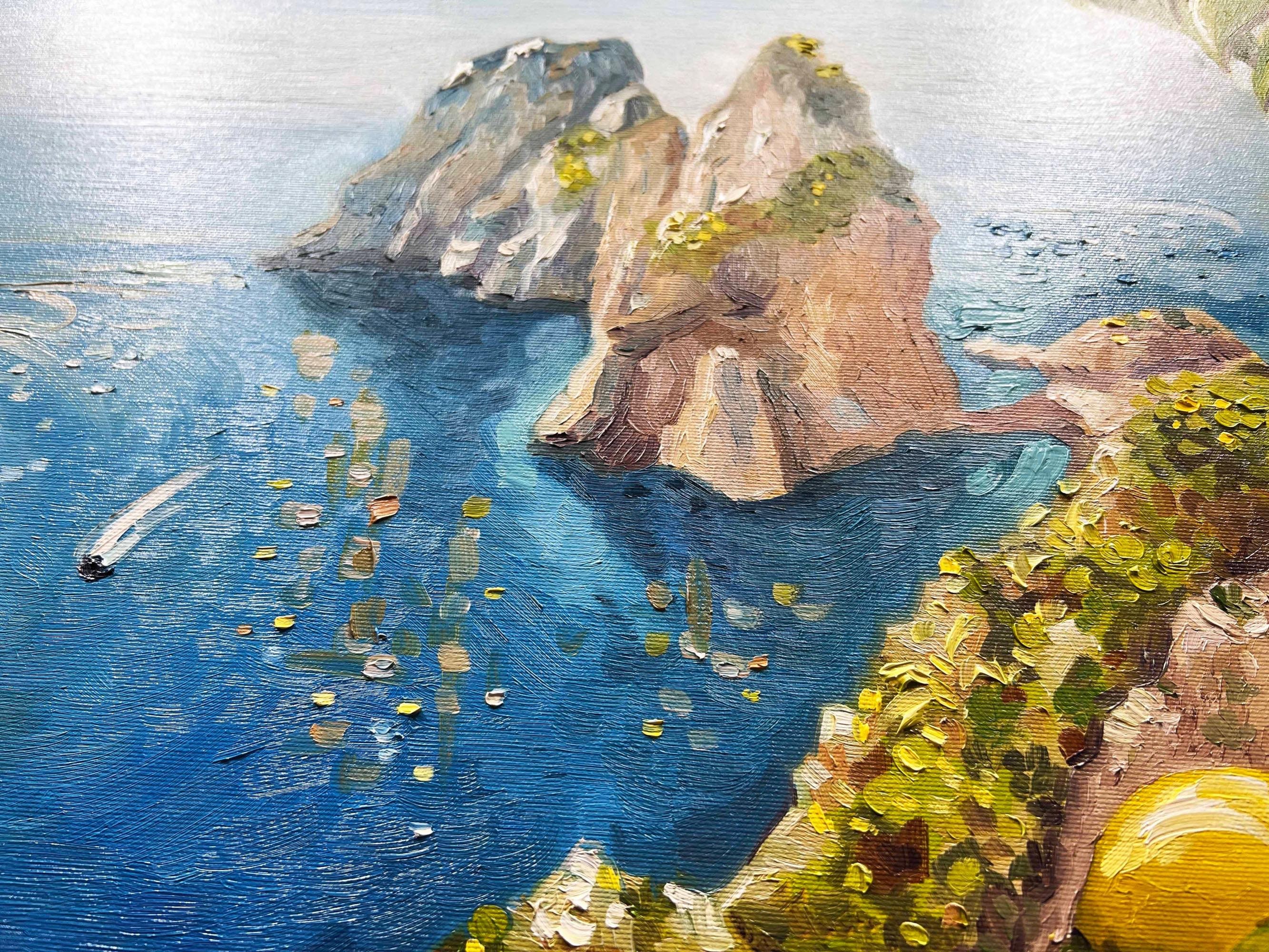 Faraglioni Capri Painting Capri Island Painting Italian Landscape ...