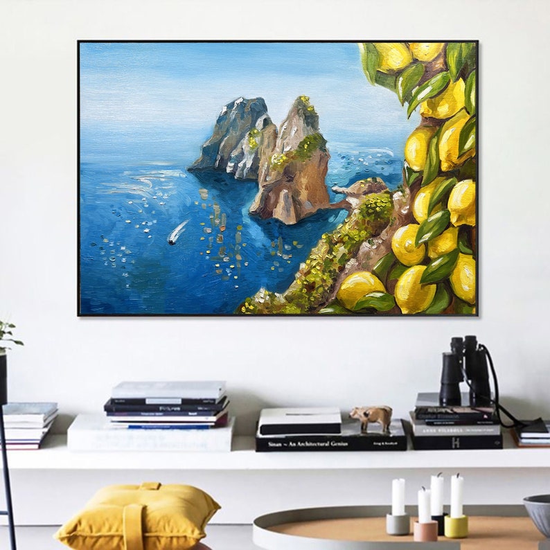 Faraglioni Capri Painting Capri Island Painting Italian Landscape ...