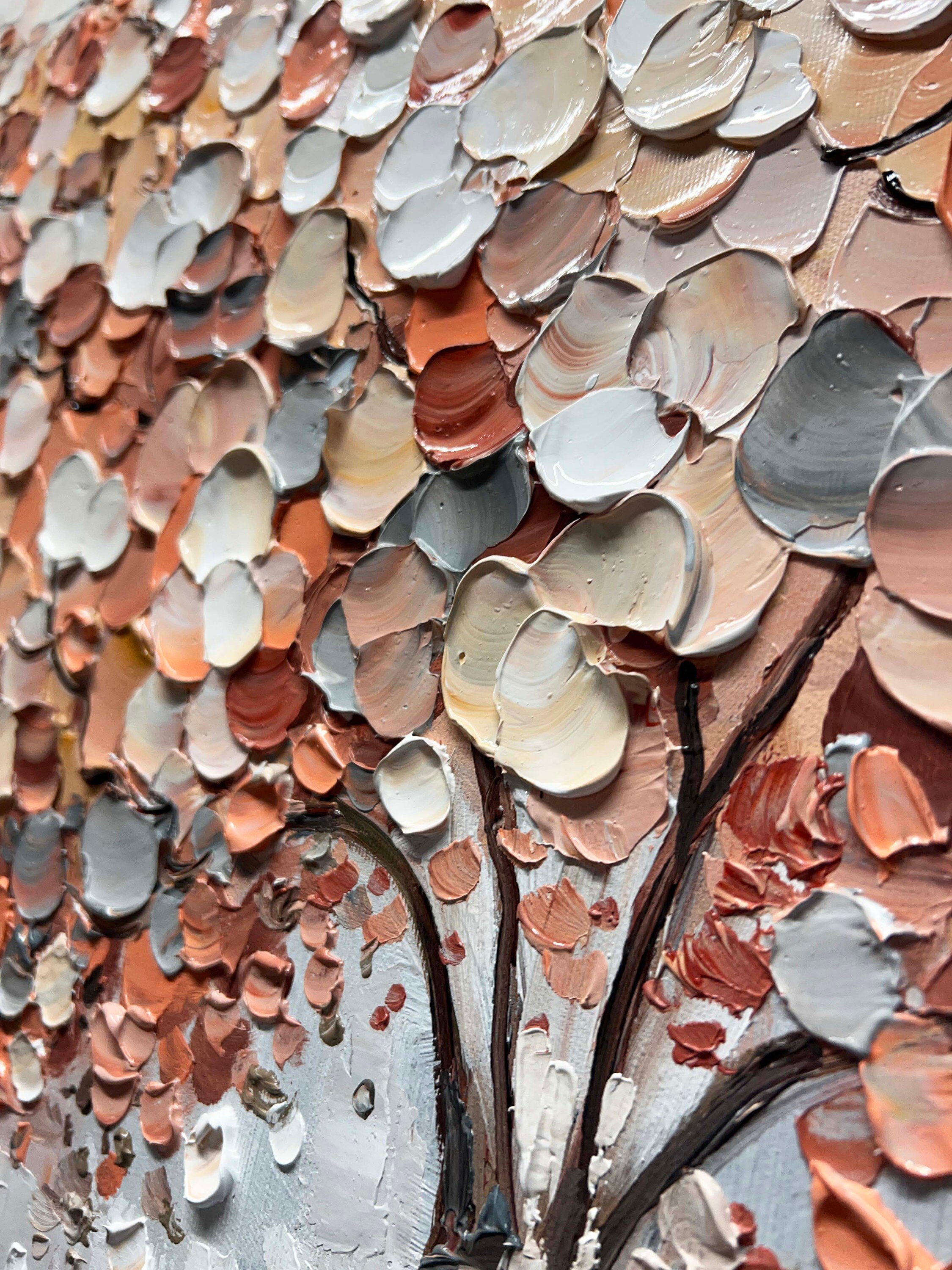 Terracotta Tree of Life - Original Painting on Canvas Abstract Textured ...